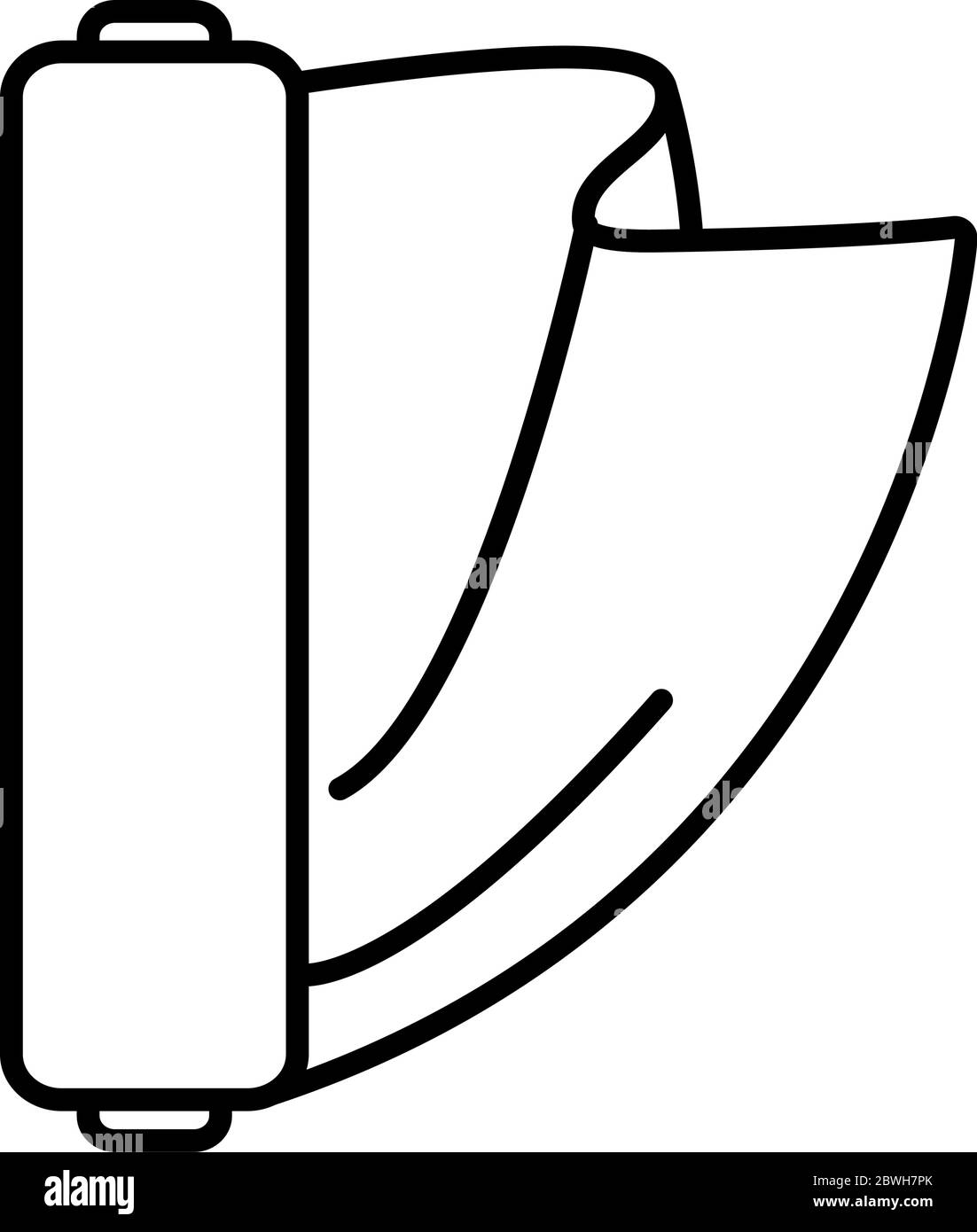 icône de rouleau de tissu sur fond blanc, style de ligne, illustration ...