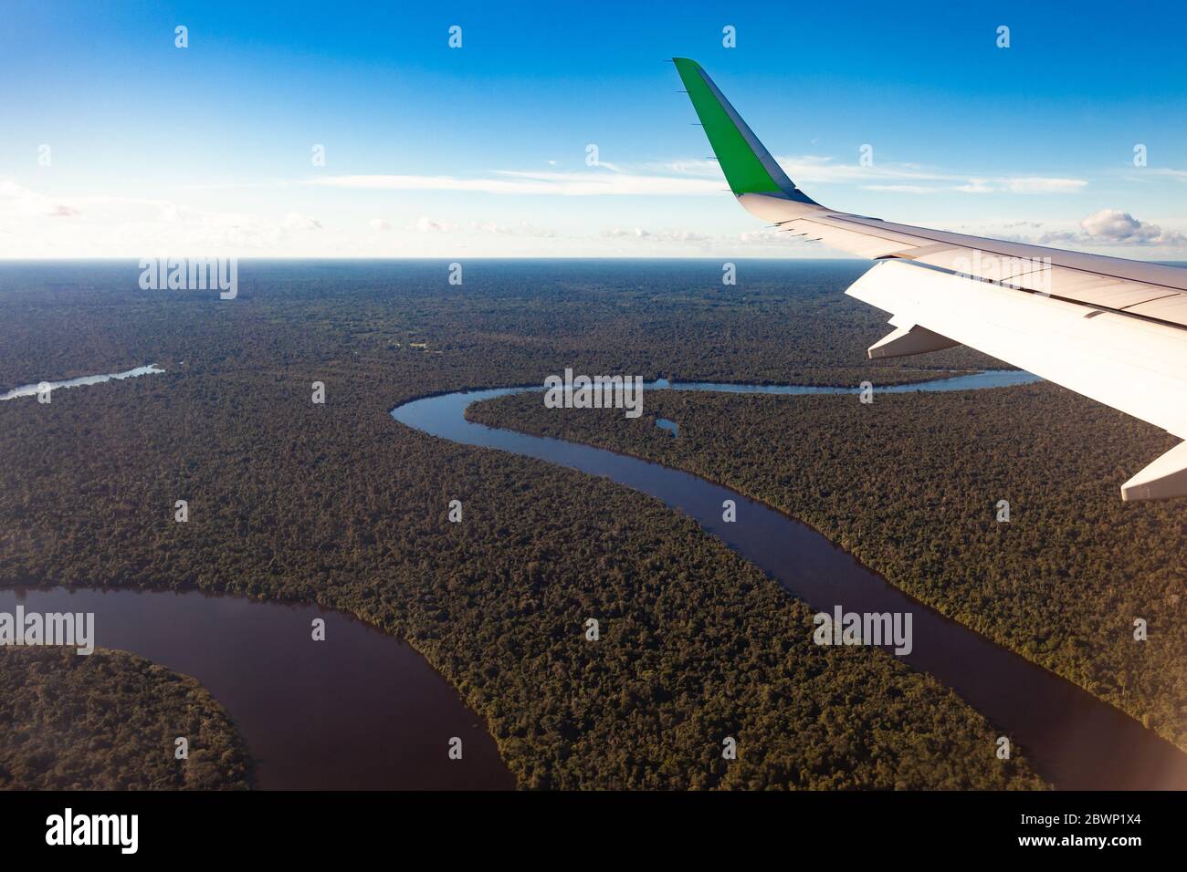 Avion survolant la forêt Banque de photographies et d’images à haute ...