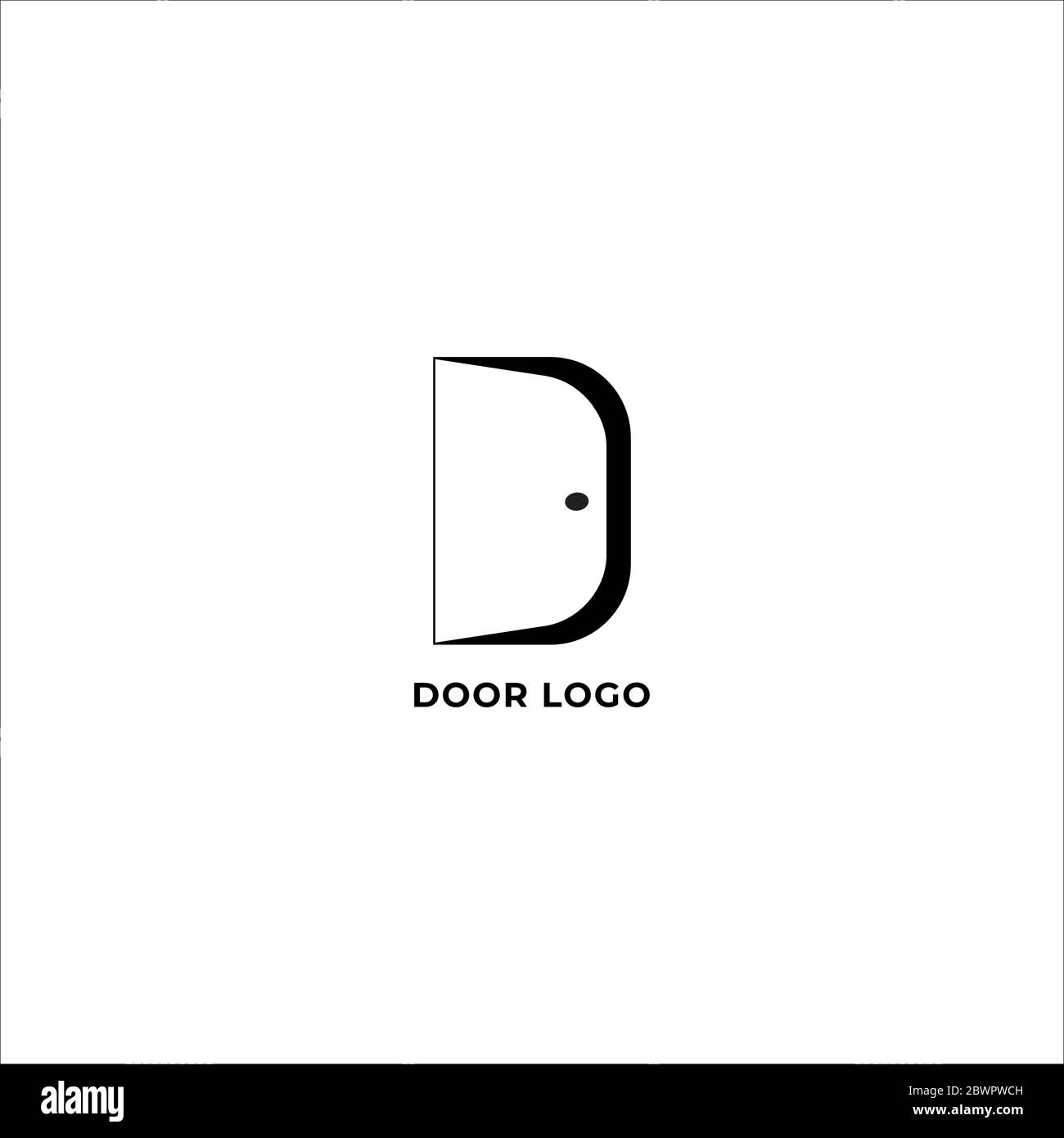 Modèle de logo de porte isolé sur fond blanc. Une silhouette de porte ...