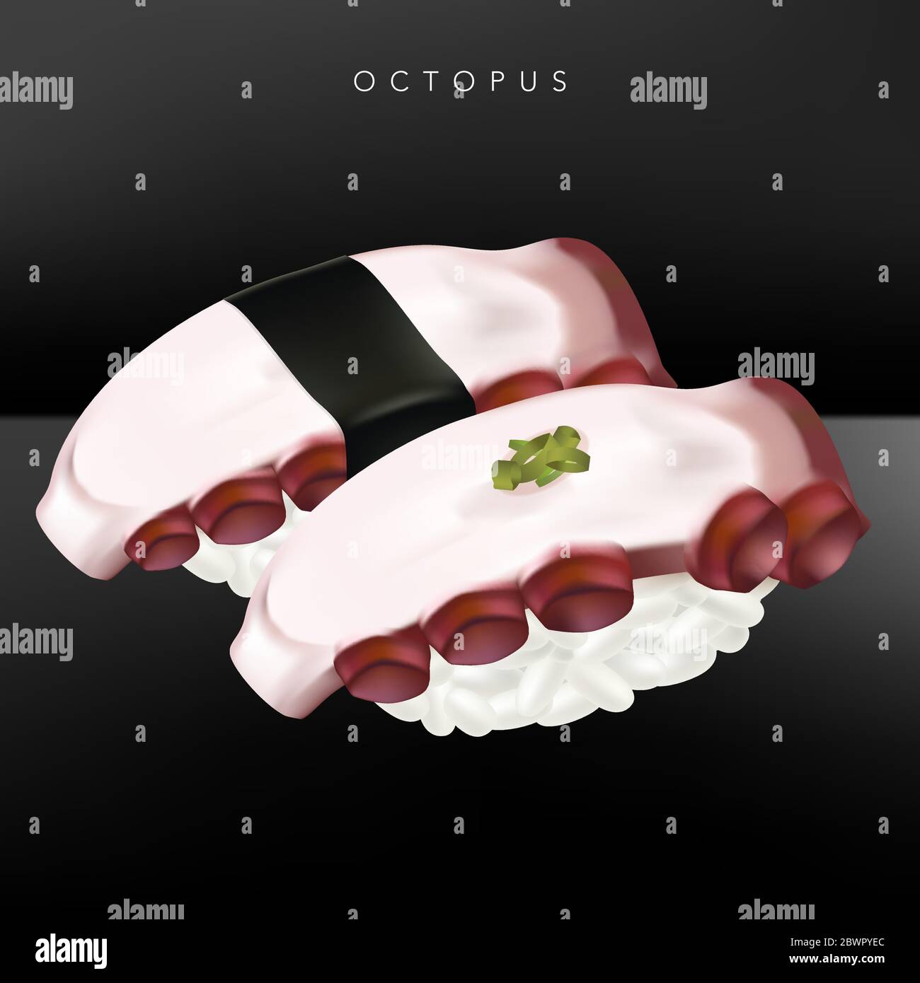 Vector Japanese Fine Dining ou Sushi Bar Restaurant Realistic Octopus ...