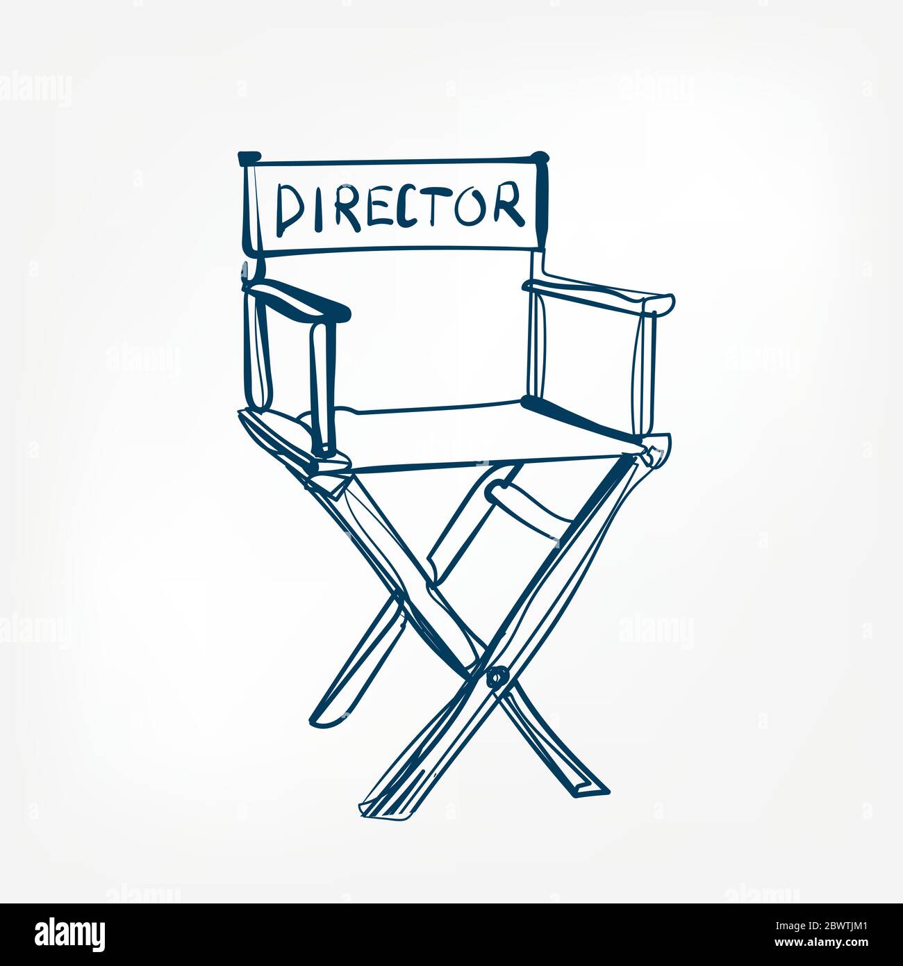 schéma vectoriel de la chaise de directeur contour isolé de la ligne d ...