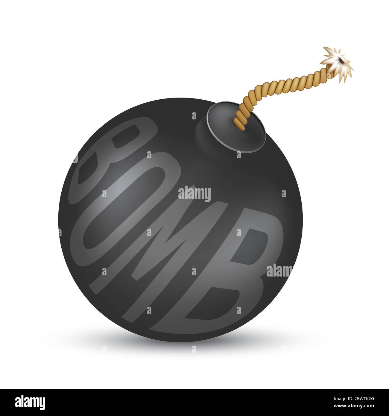 Black cartoon bomb isolated on Banque de photographies et d’images à ...