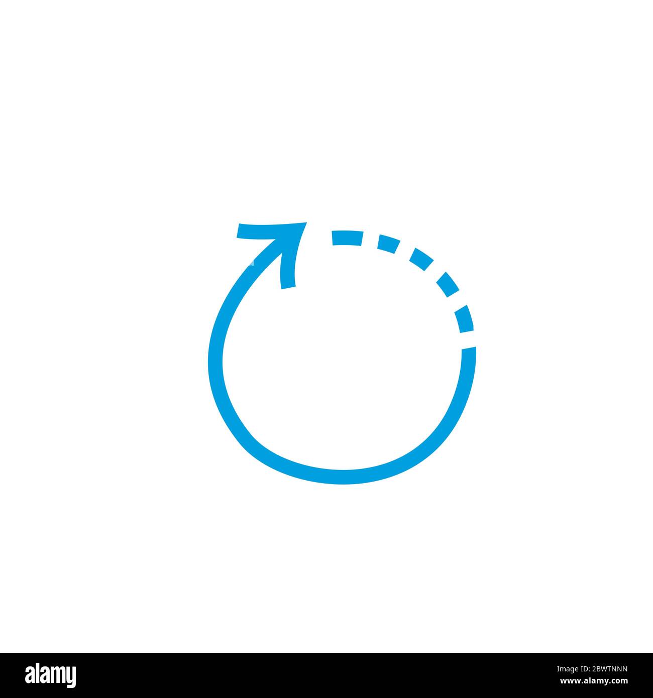 Flèches de cercle en pointillés et signe de direction. Flèche ronde ...