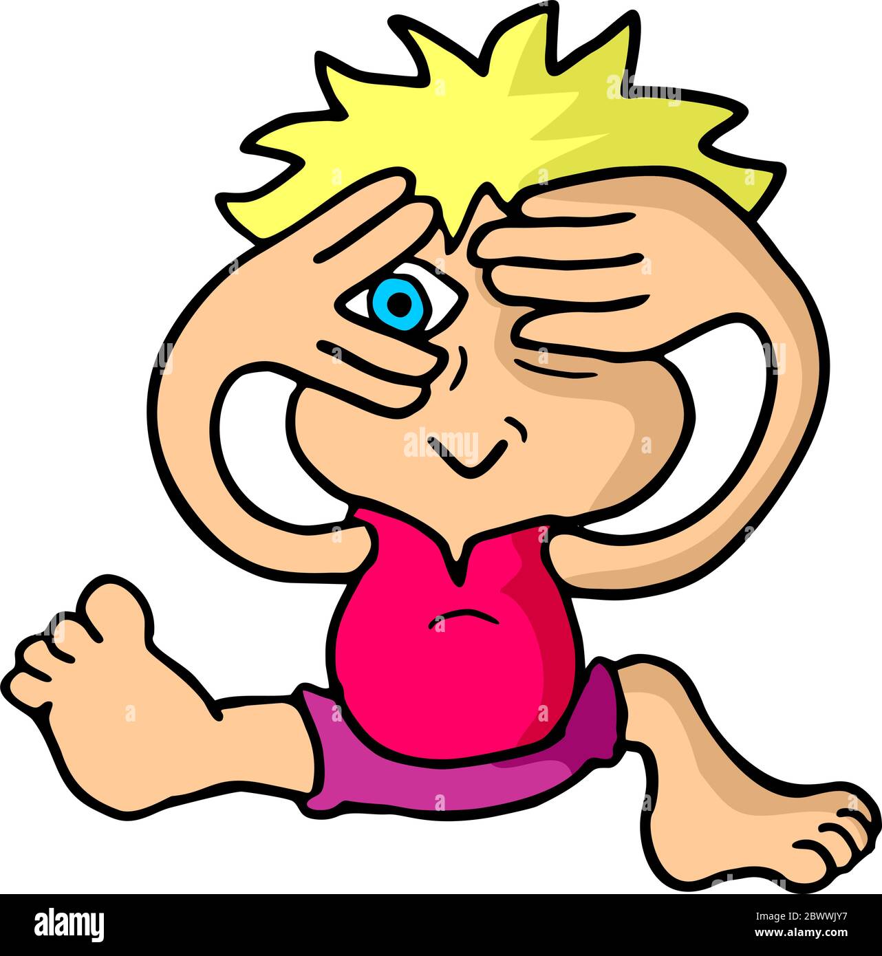 Enfant timide Banque d'images vectorielles - Alamy