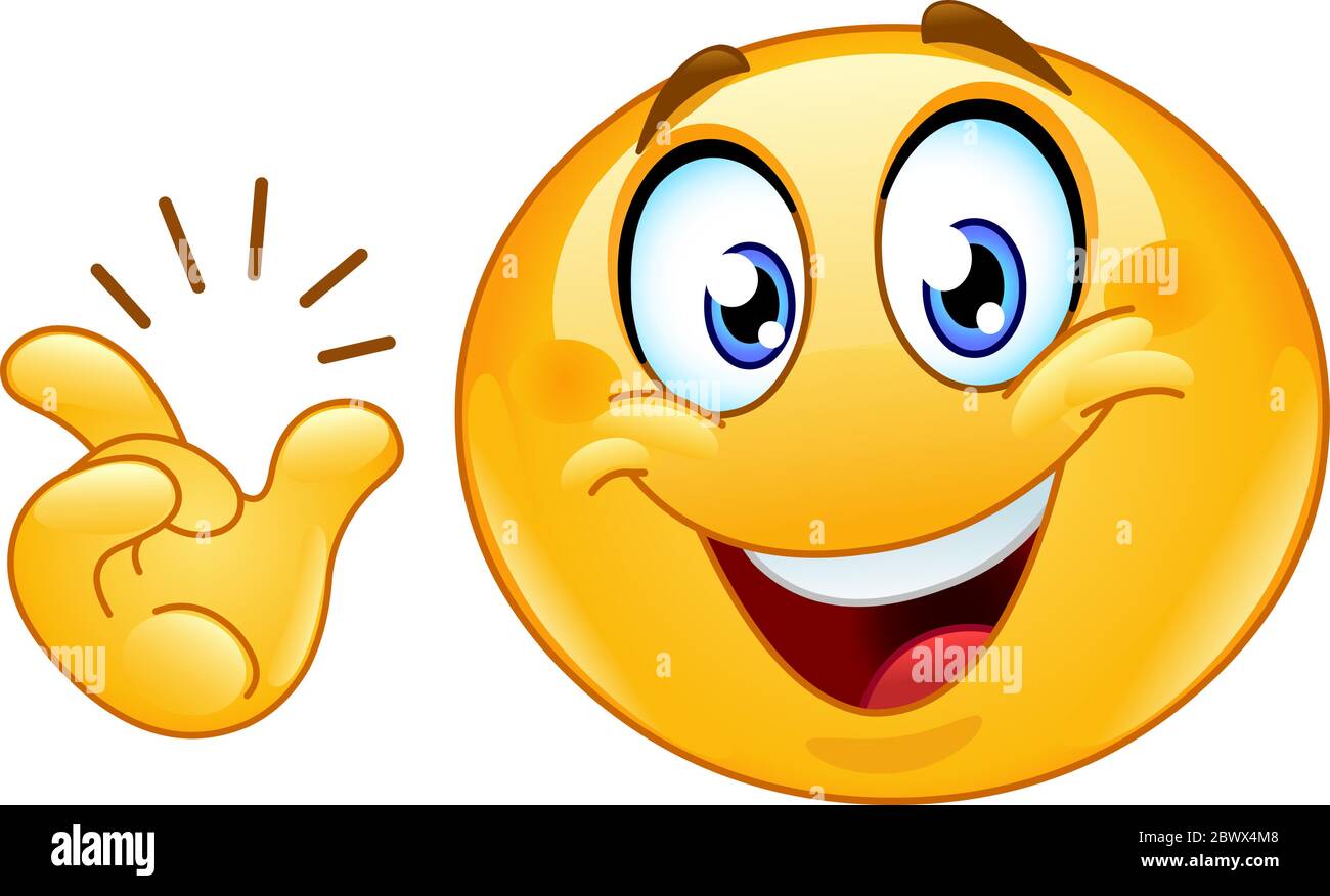 Émoticone heureux emoji après avoir pris ses doigts veulent dire ...