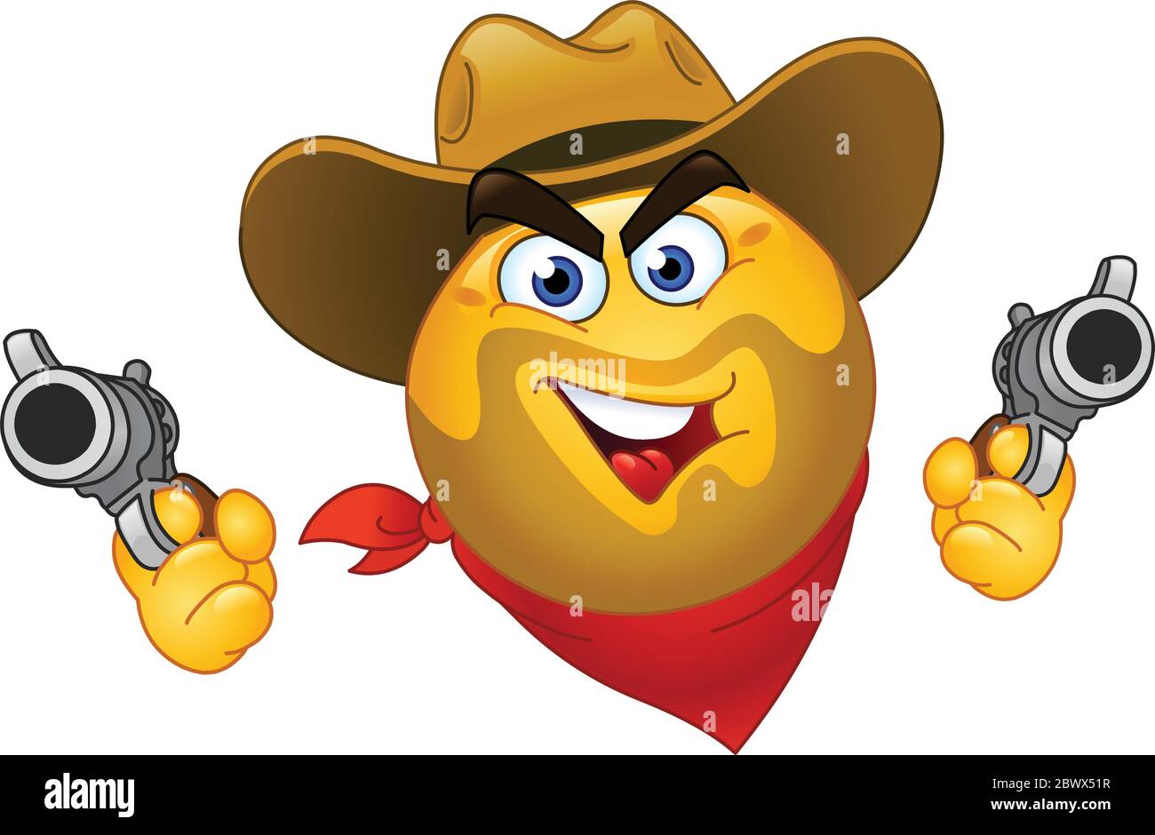Cowboy smiley face vector illustration Banque d'images vectorielles - Alamy