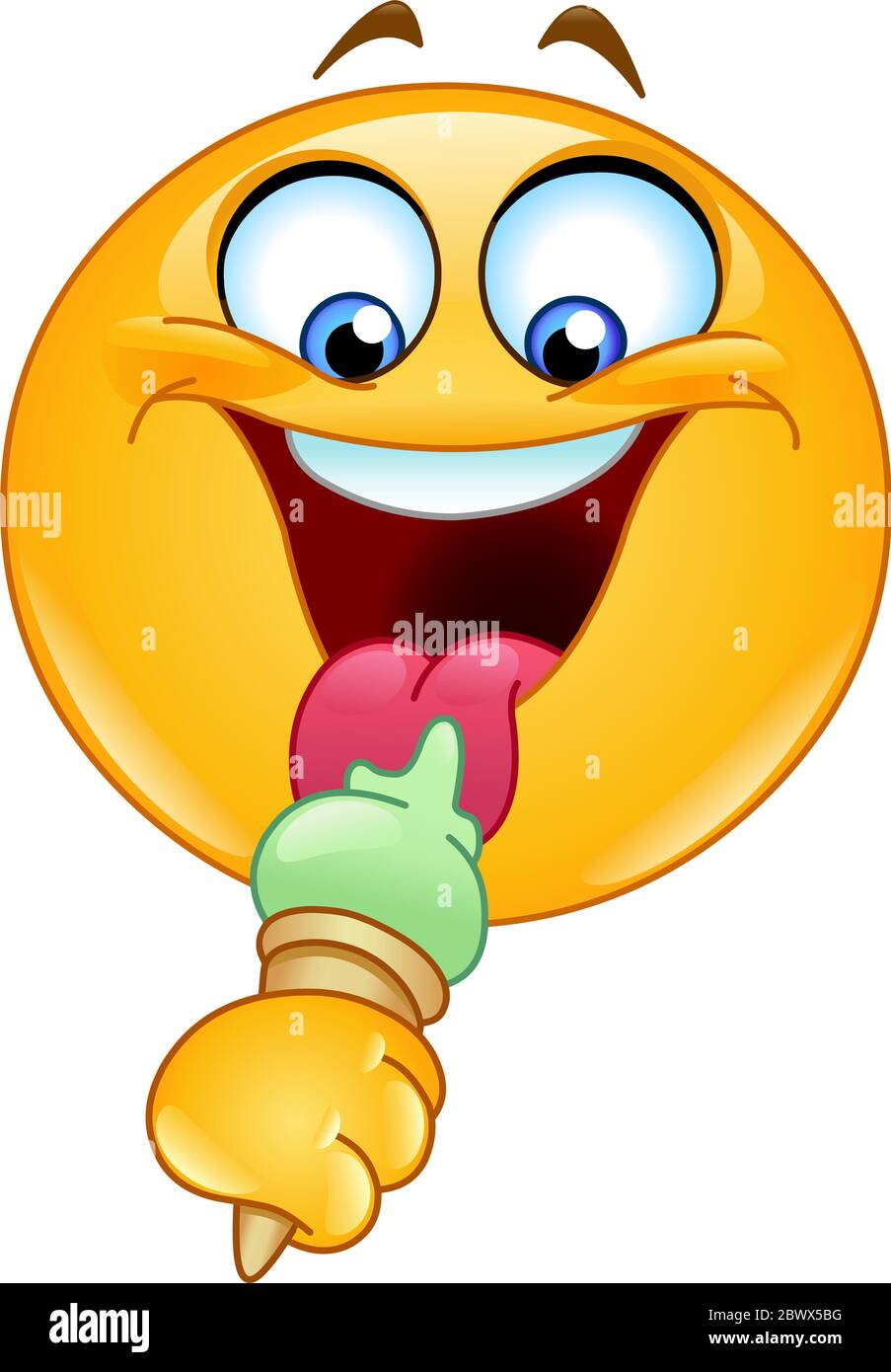 Émoticone manger une glace Image Vectorielle Stock - Alamy