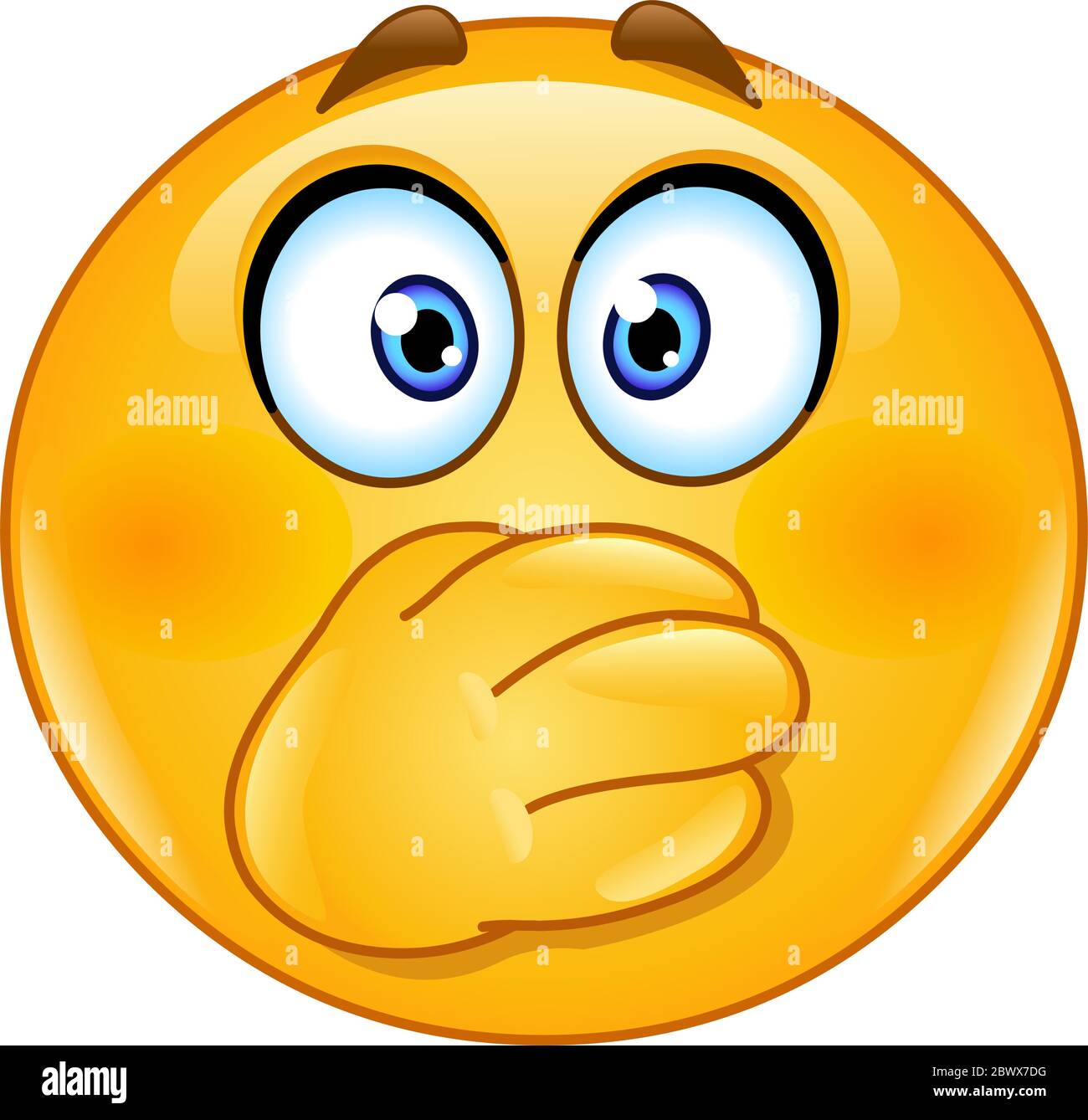 Emoticon smiley yellow hush Banque d'images vectorielles - Alamy