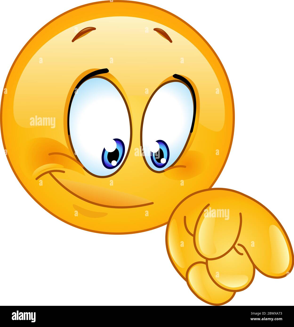 Émoticone pointant vers le bas avec son doigt Image Vectorielle Stock ...