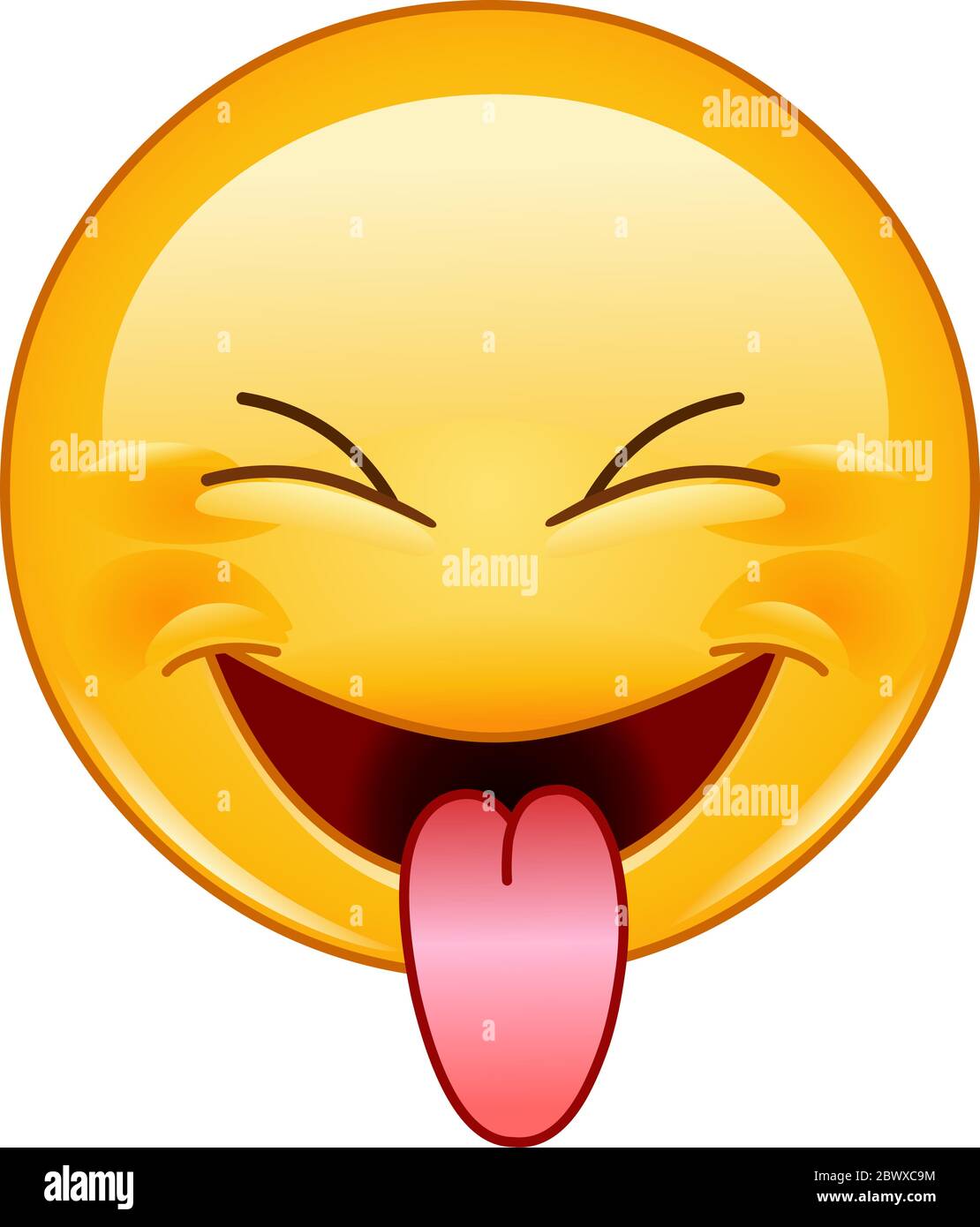 Crazy tongue out emoticon face Banque d'images détourées - Alamy
