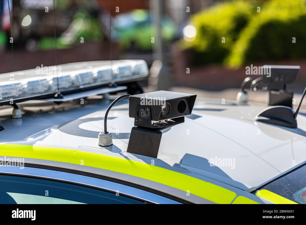 Caméra ANPR montée sur véhicule de police Photo Stock - Alamy