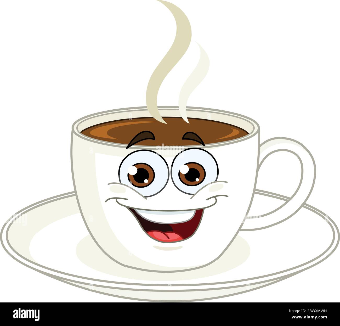 Dessin animé de la tasse à café Image Vectorielle Stock - Alamy