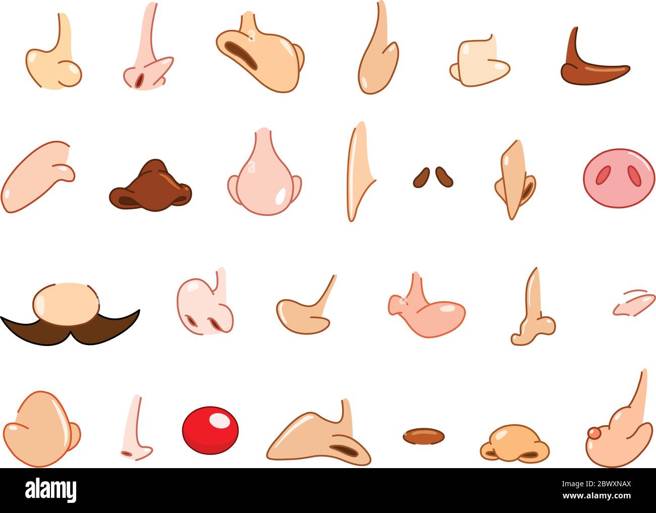 Ensemble de nez de dessin animé Image Vectorielle Stock - Alamy
