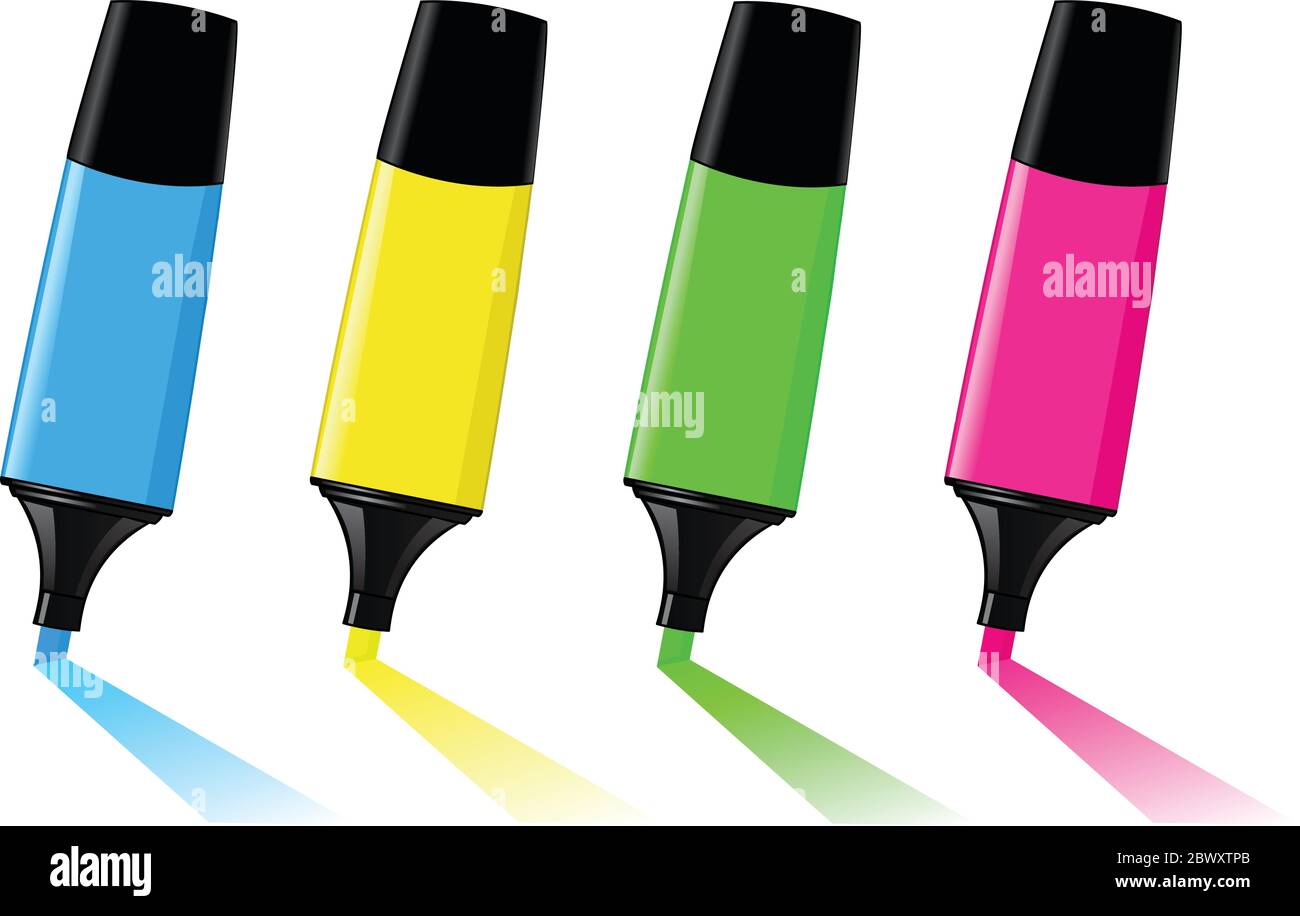 Stylo surligneur jaune clipart Banque d'images vectorielles - Alamy