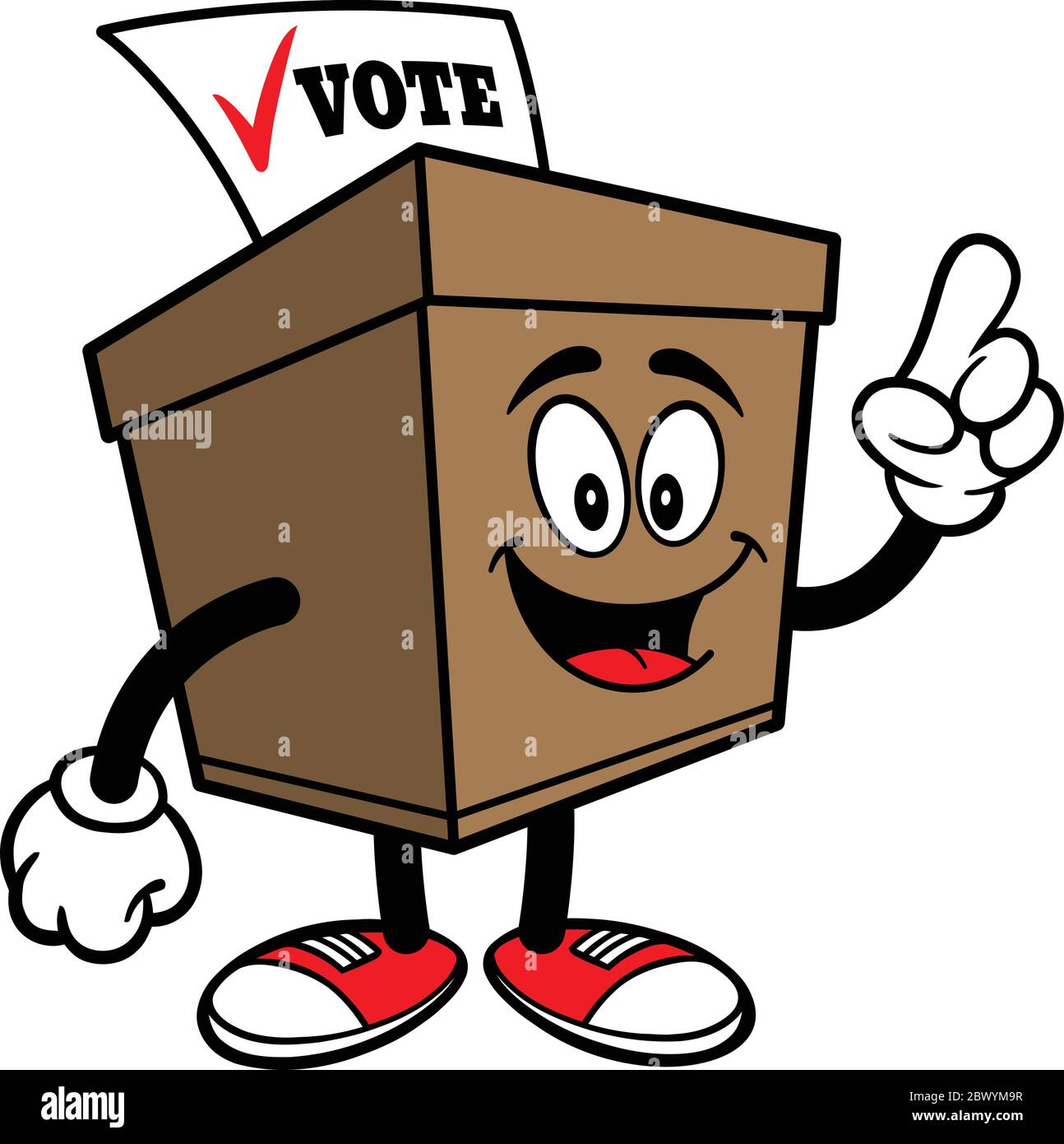 Un dessin animé de la boîte de vote parle - une illustration d'un ...