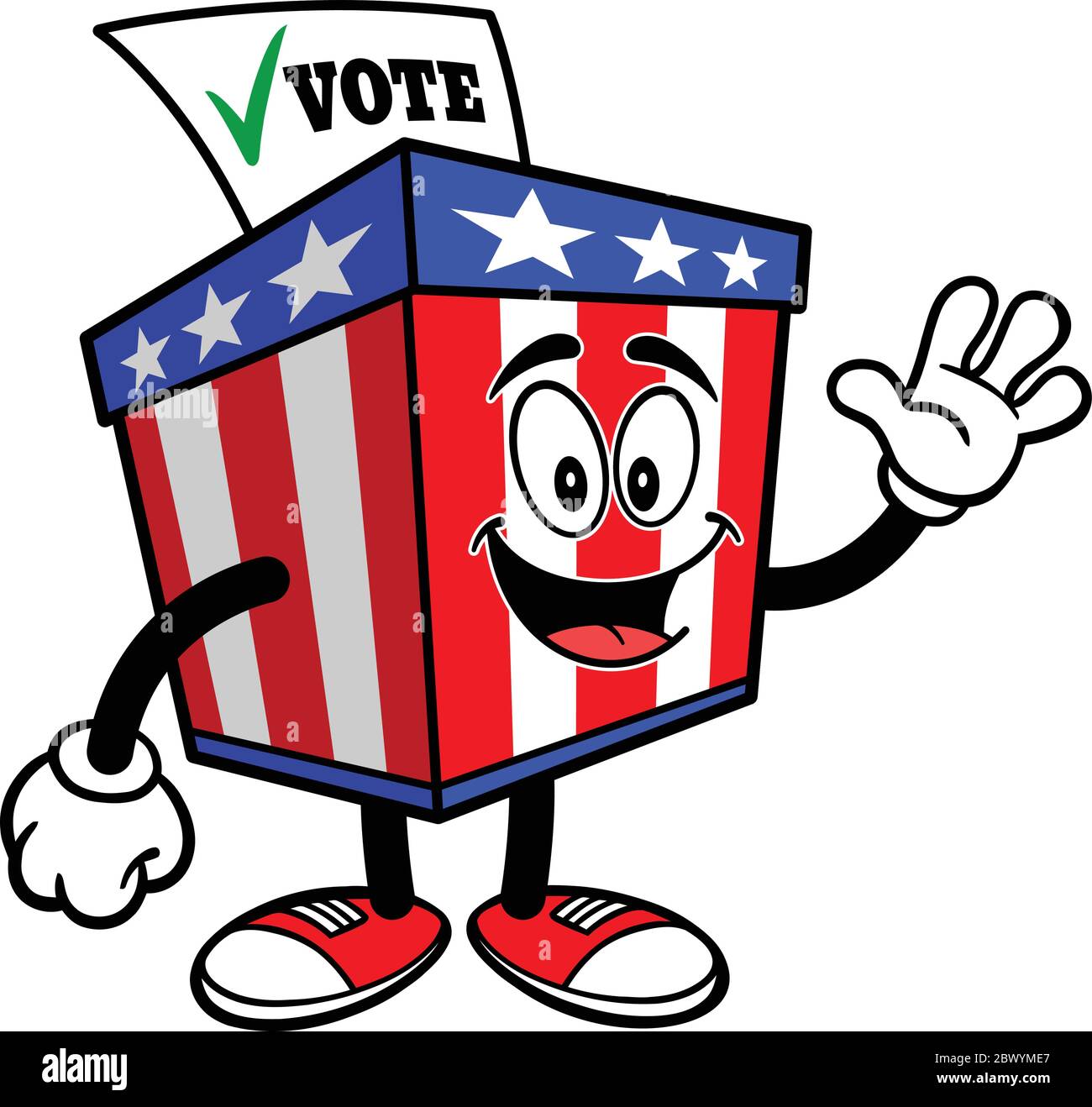 Tissage de la mascotte de la boîte de vote - UNE illustration de dessin ...