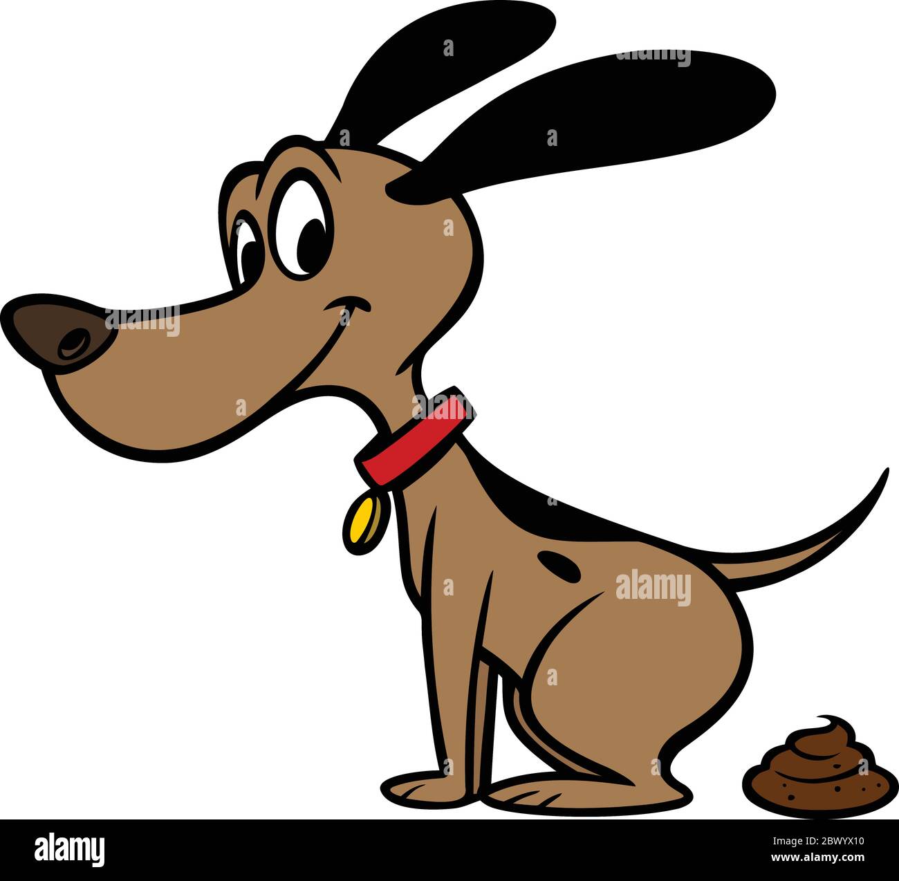 Chien Poop - UN dessin animé Illustration d'un chien pooping Image ...