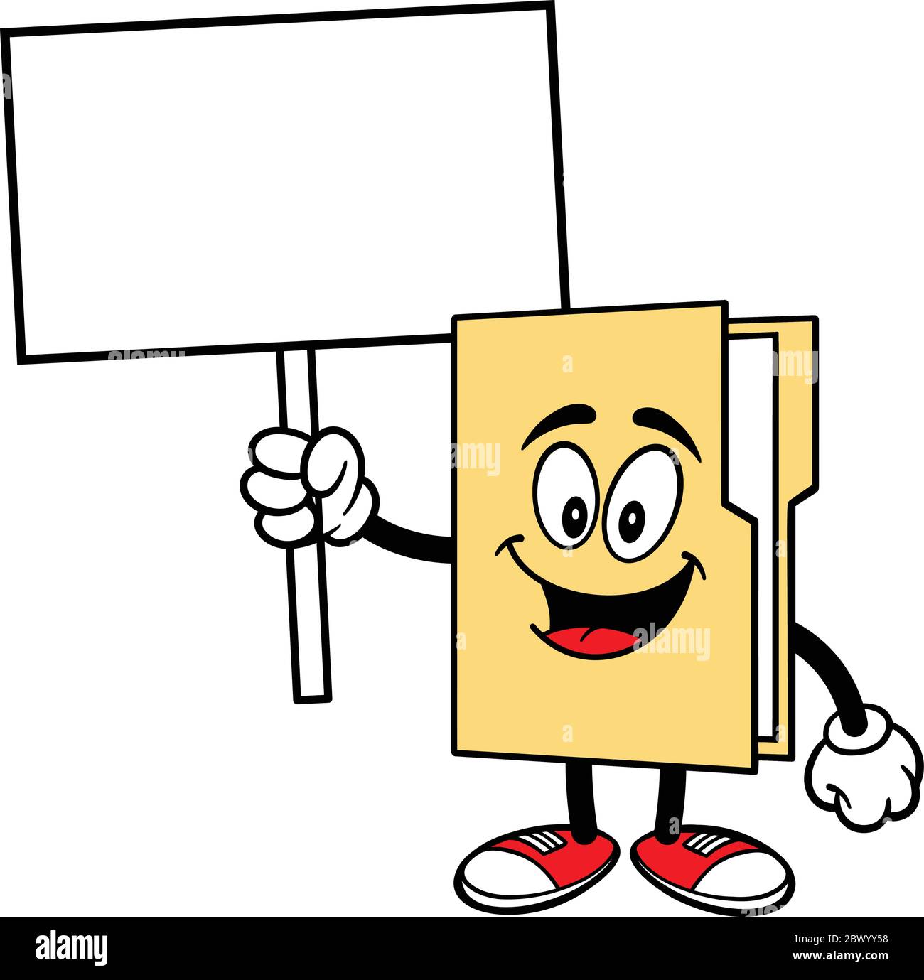 Mascotte de dossier avec signe - UN dessin animé Illustration d'une ...