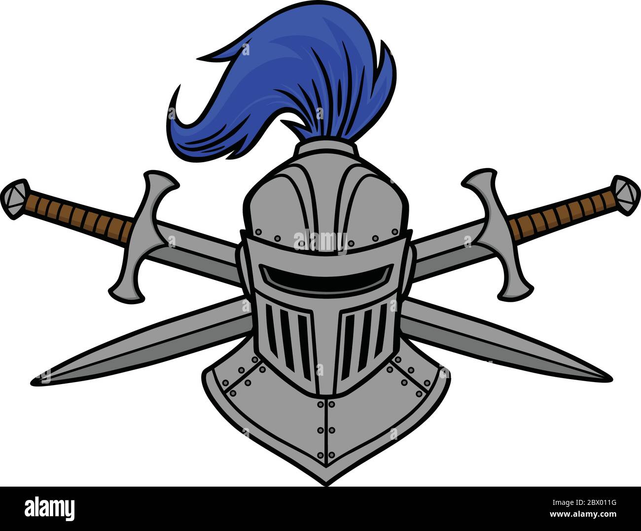 Chevalier Helmet et Swords croisé - une illustration d'un Chevalier ...