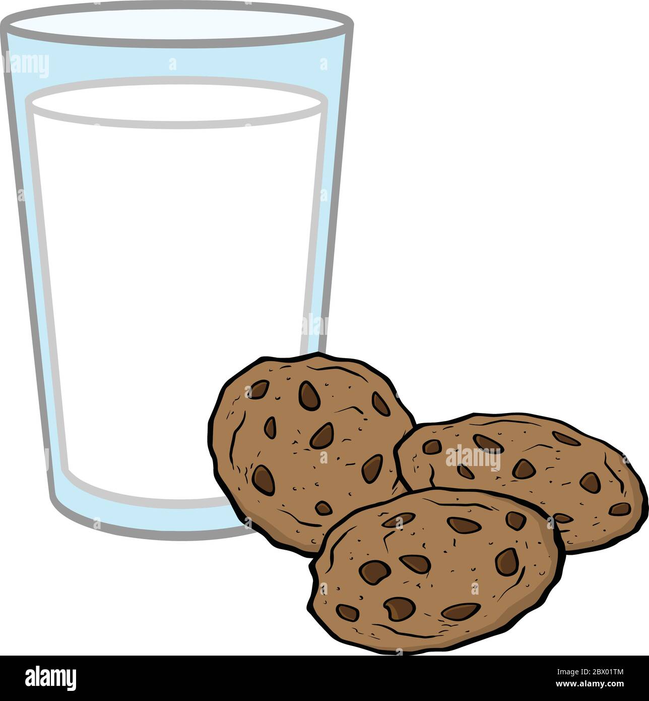 Lait et biscuits - UNE illustration de dessin animé de lait et de ...