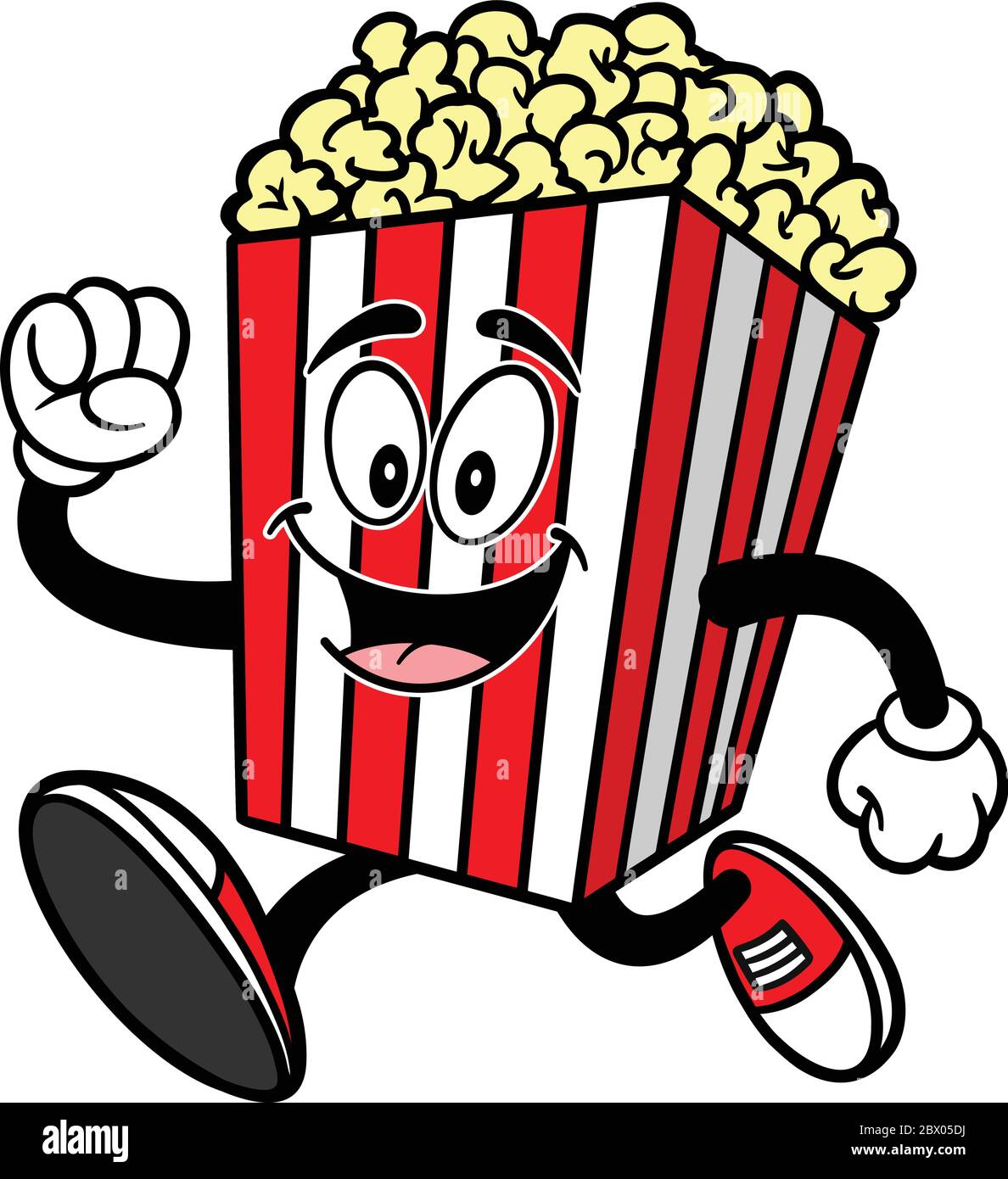 Pop-corn Run - UN dessin animé Illustration d'une mascotte de pop-corn ... Pop-corn Run - UN dessin animé Illustration d'une mascotte de pop-corn ...