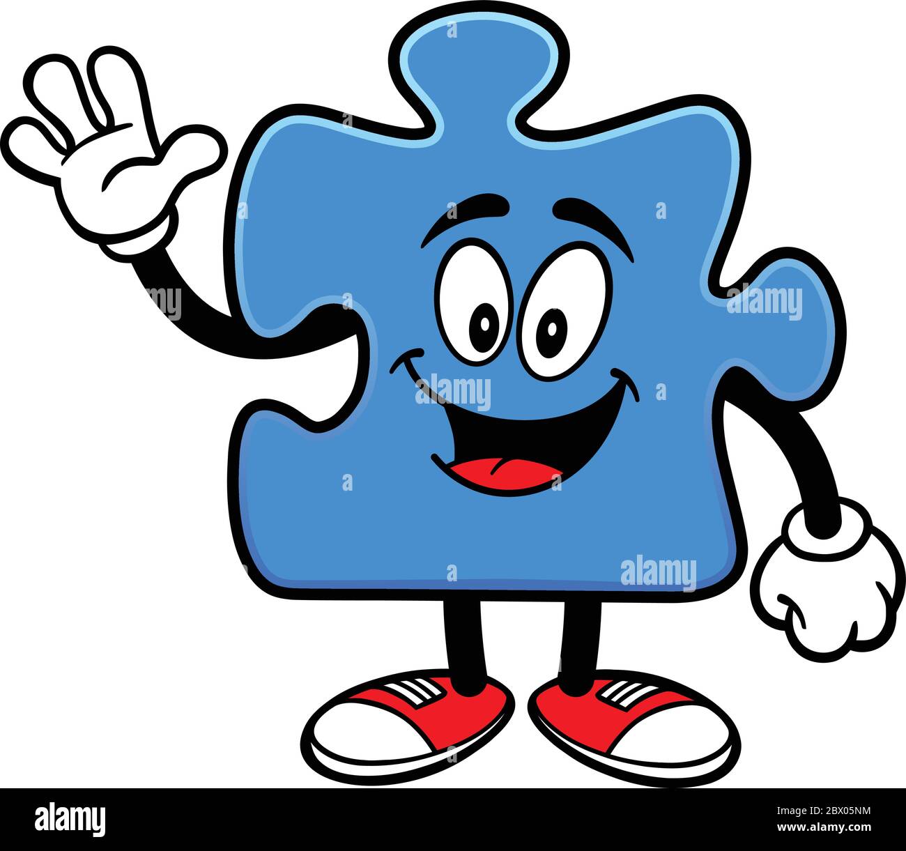 Puzzle Waving- UN dessin de dessin Illustration d'un puzzle Waving ...