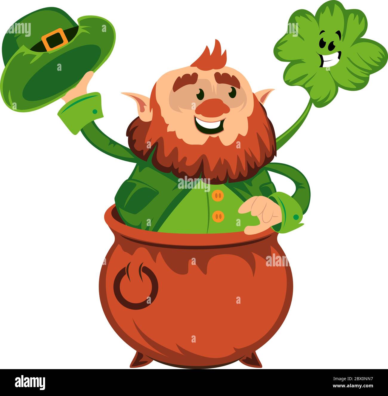 Personnage de dessin animé de Leprechaun ou drôle de dessin vectoriel ...
