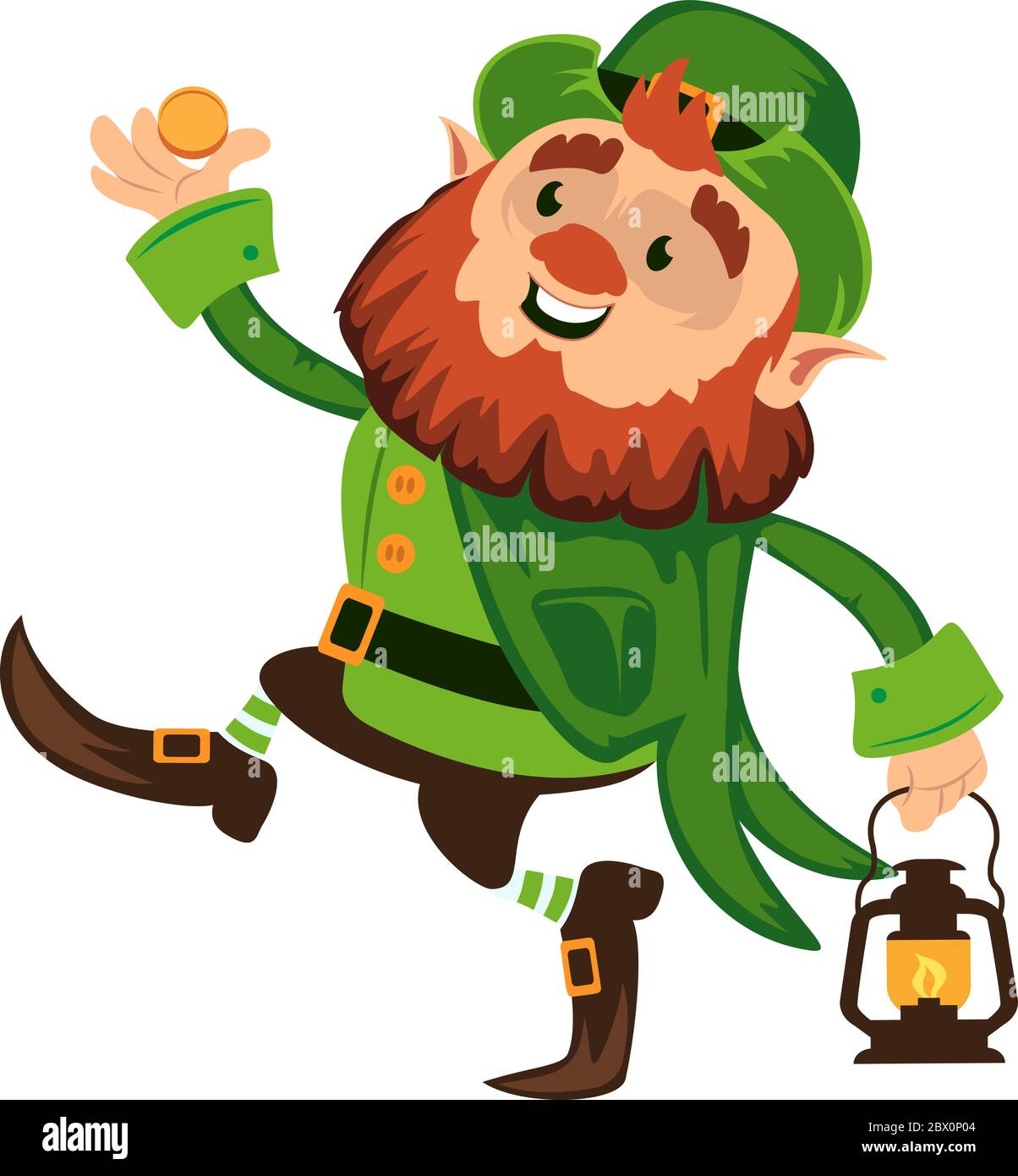 Personnage de dessin animé de Leprechaun ou drôle de dessin vectoriel ...
