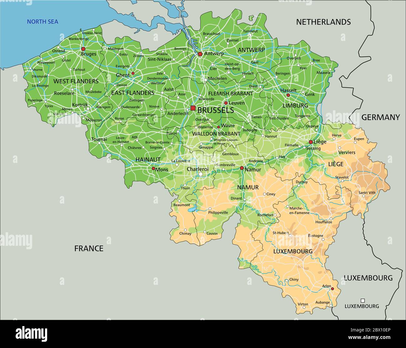 Belgium map Banque d'images vectorielles - Alamy
