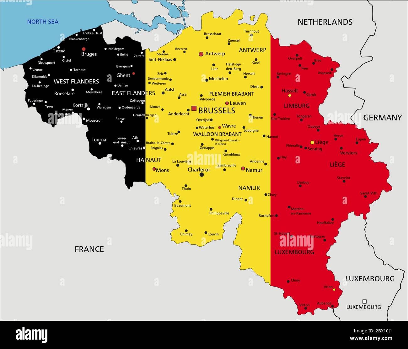 Carte du drapeau de la belgique Banque de photographies et d’images à ...