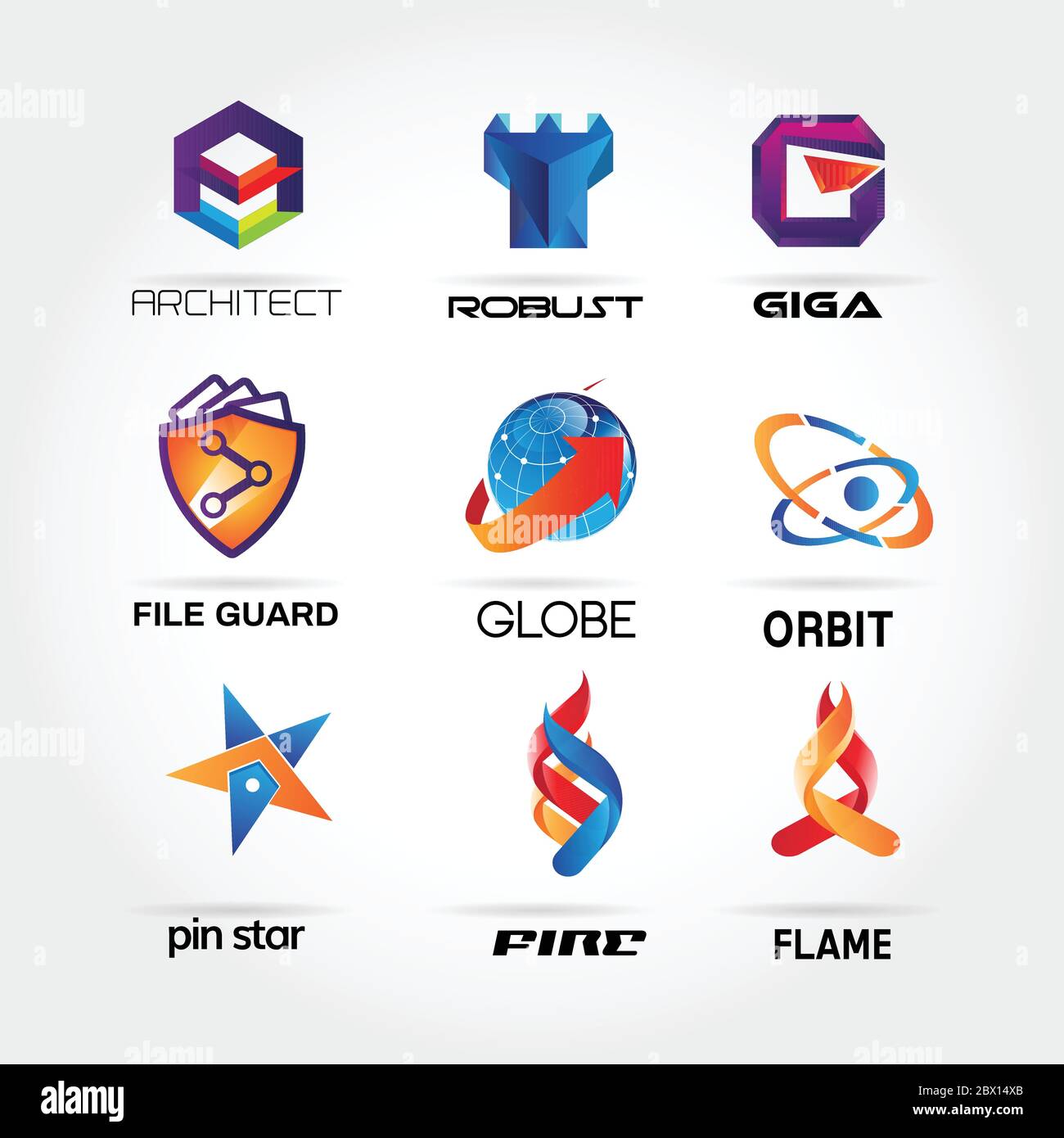 Modèle de collection de logos coloré symbole symbole icône Image ...