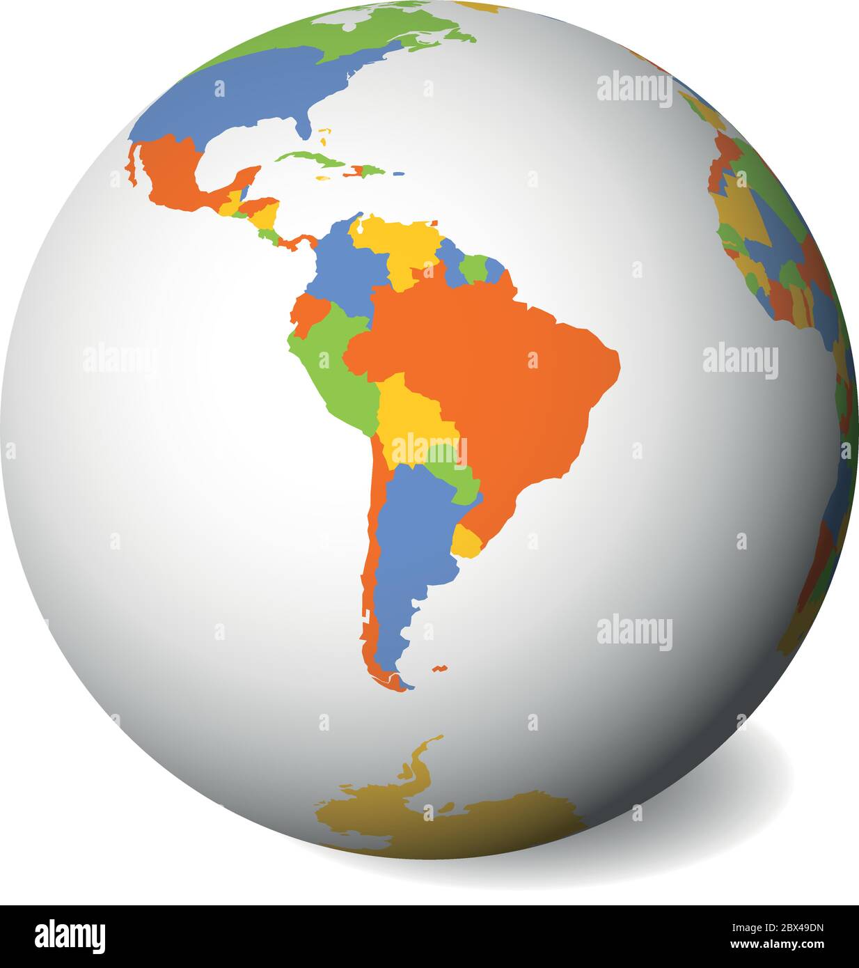 Carte politique vierge de l'Amérique du Sud. Globe terrestre avec carte ... Carte politique vierge de l'Amérique du Sud. Globe terrestre avec carte ...