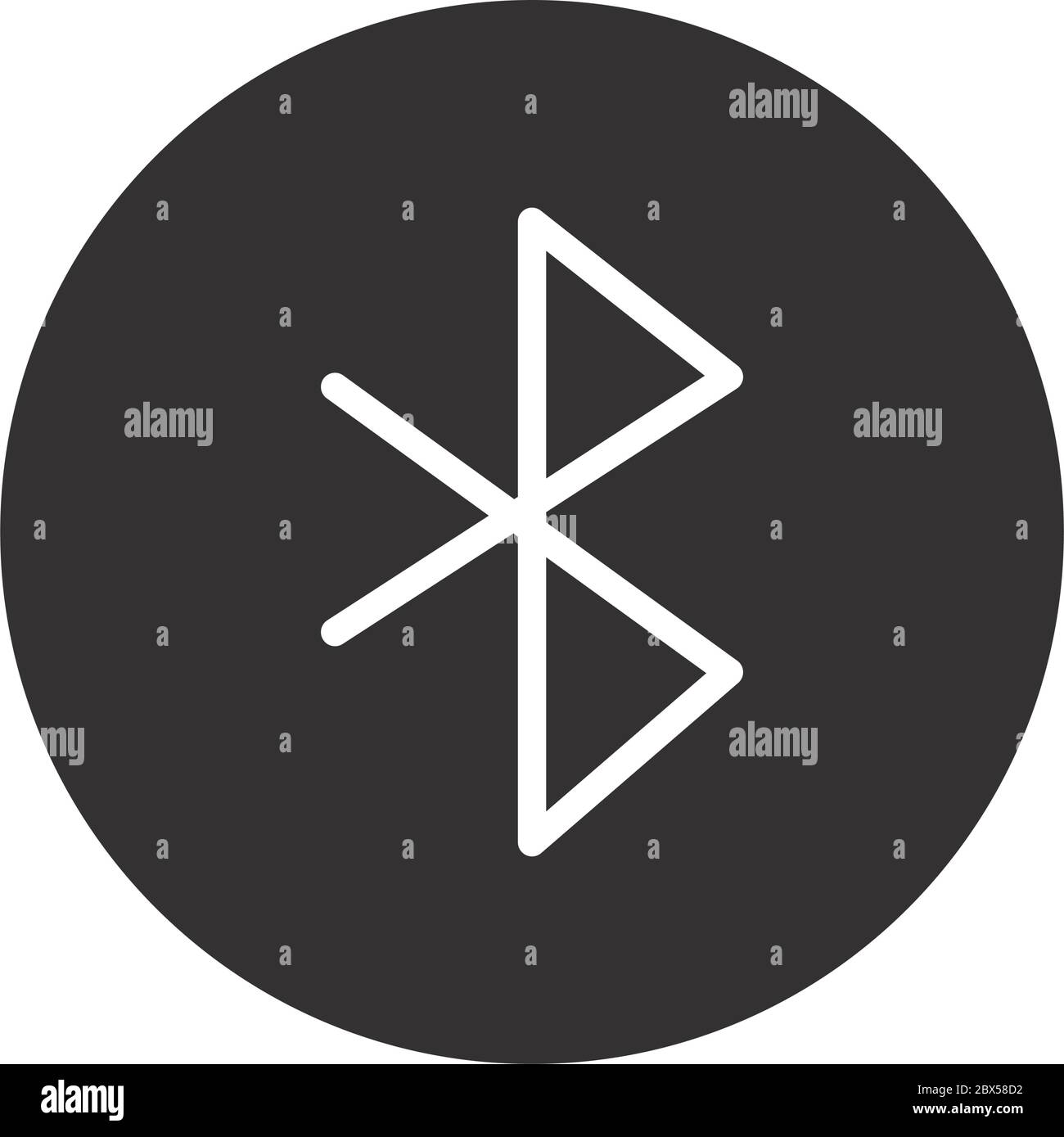 icône de symbole bluetooth sur fond blanc, style de bloc, illustration ...