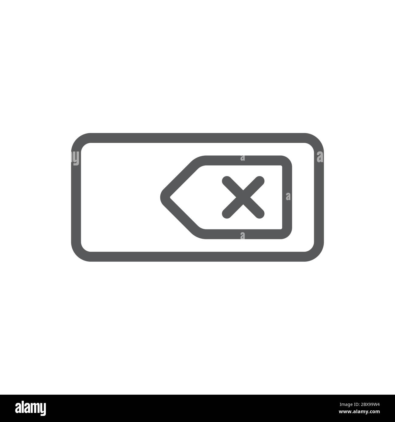 Touche Retour arrière icône vecteur symbole clavier isolé sur fond ...