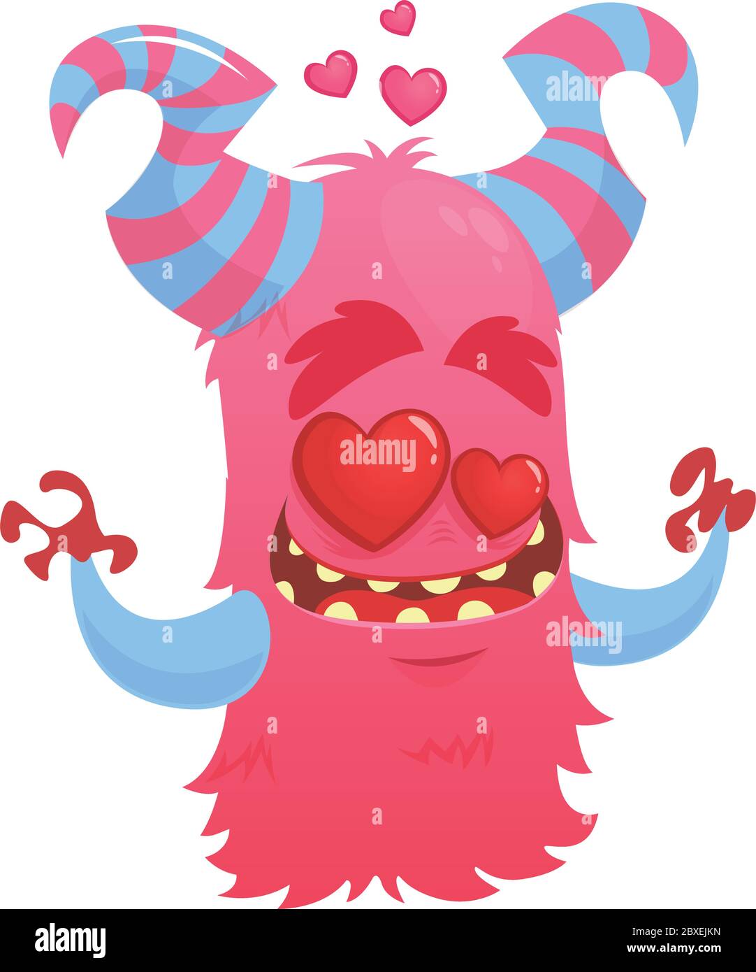 Caricature monstre drôle dans l'amour. Monstre de St Valentin ...