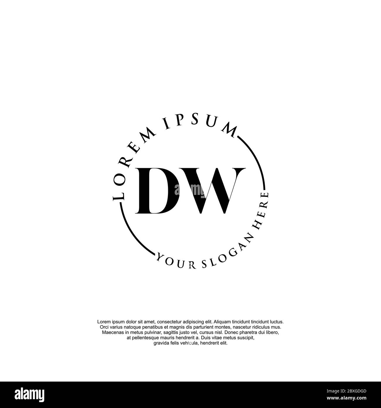 Initial Dw Logo Banque d'image et photos - Alamy