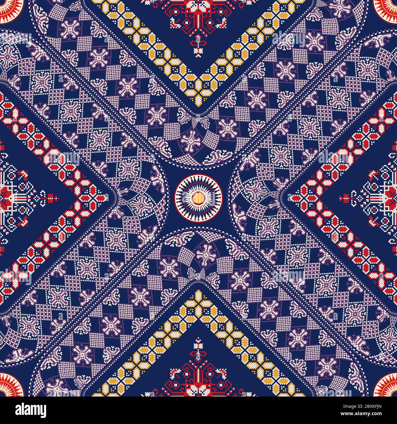 Motif de point de croix roumain Banque d'images vectorielles - Alamy