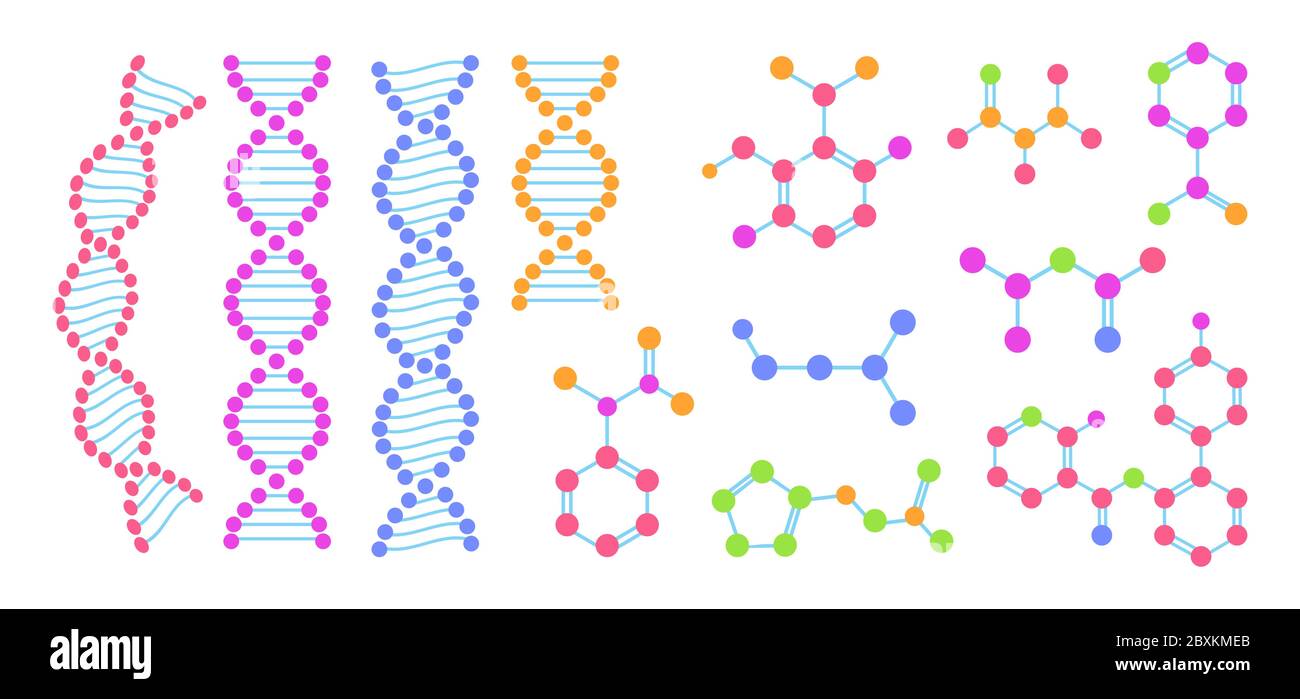 Ensemble de dessins animés à structure moléculaire pour atome chimique ...