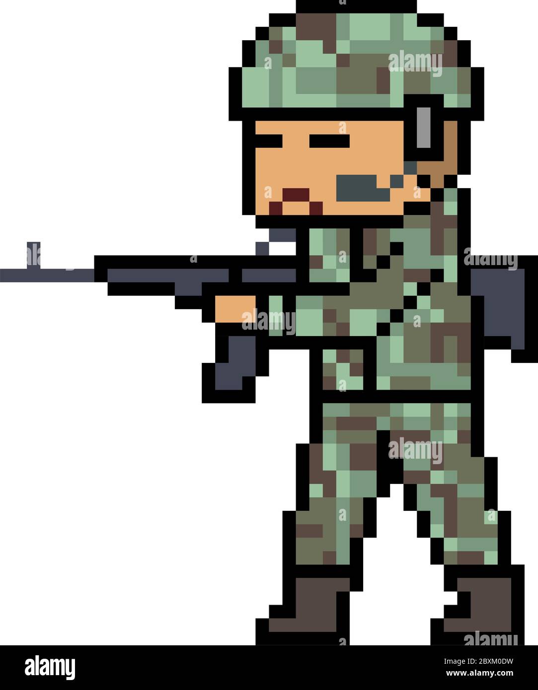 vecteur pixel art soldat isolé Image Vectorielle Stock - Alamy