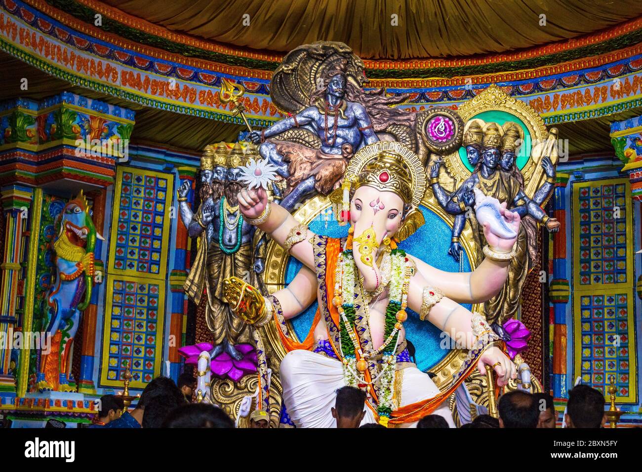 Statue de Lord Ganesh à Mumbai, Maharashtra, Inde pendant le festival ...