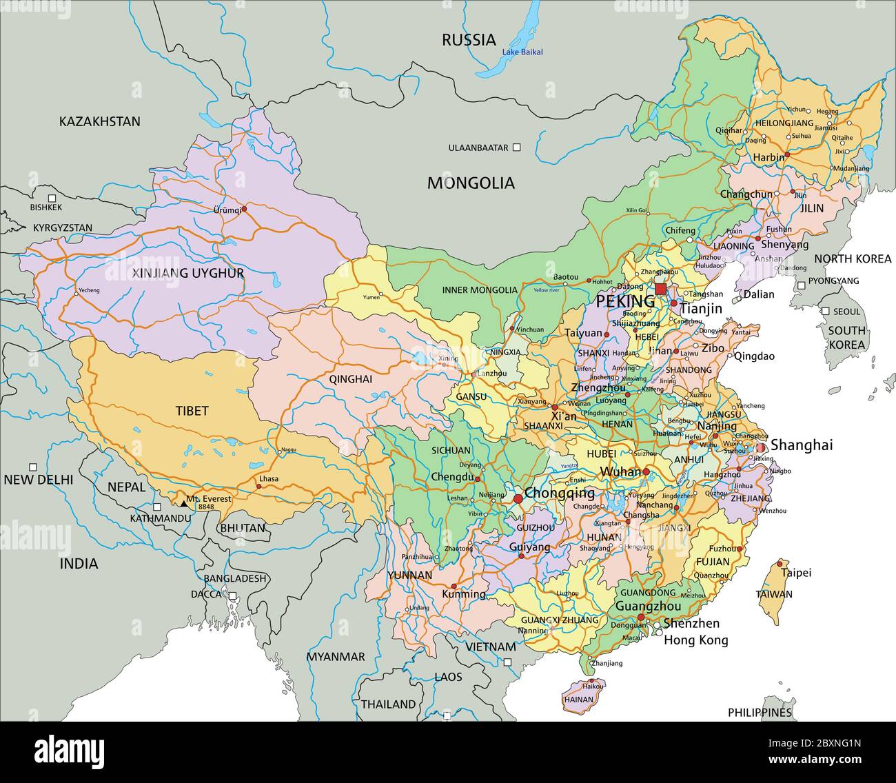 Mapa politico de china Banque de photographies et d’images à haute ...