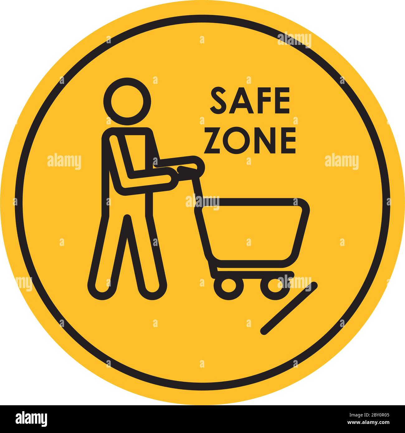 Concept social de distanciation, homme avec pictogramme avec panier ...