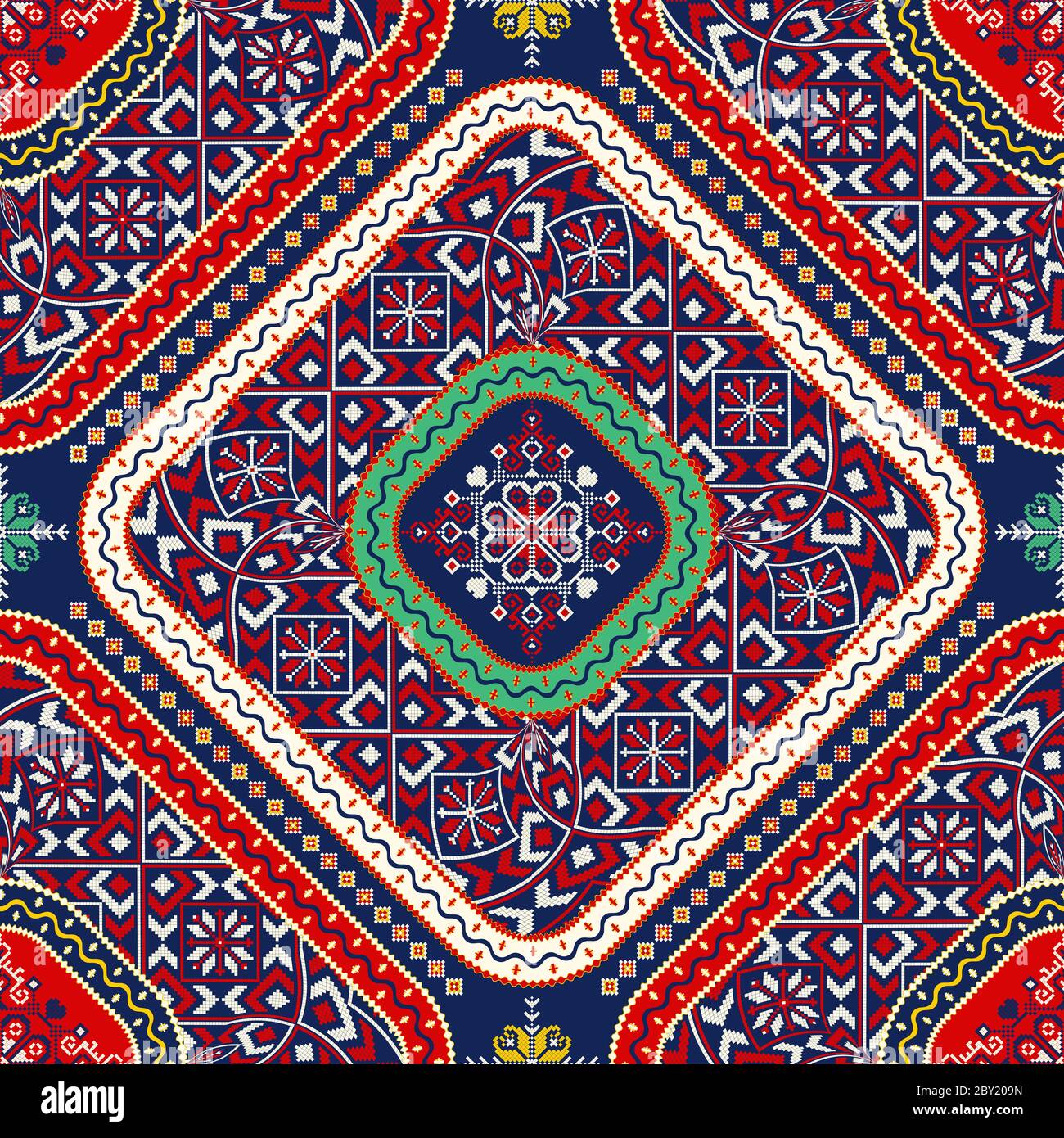 Motif de point de croix roumain Banque d'images vectorielles - Alamy