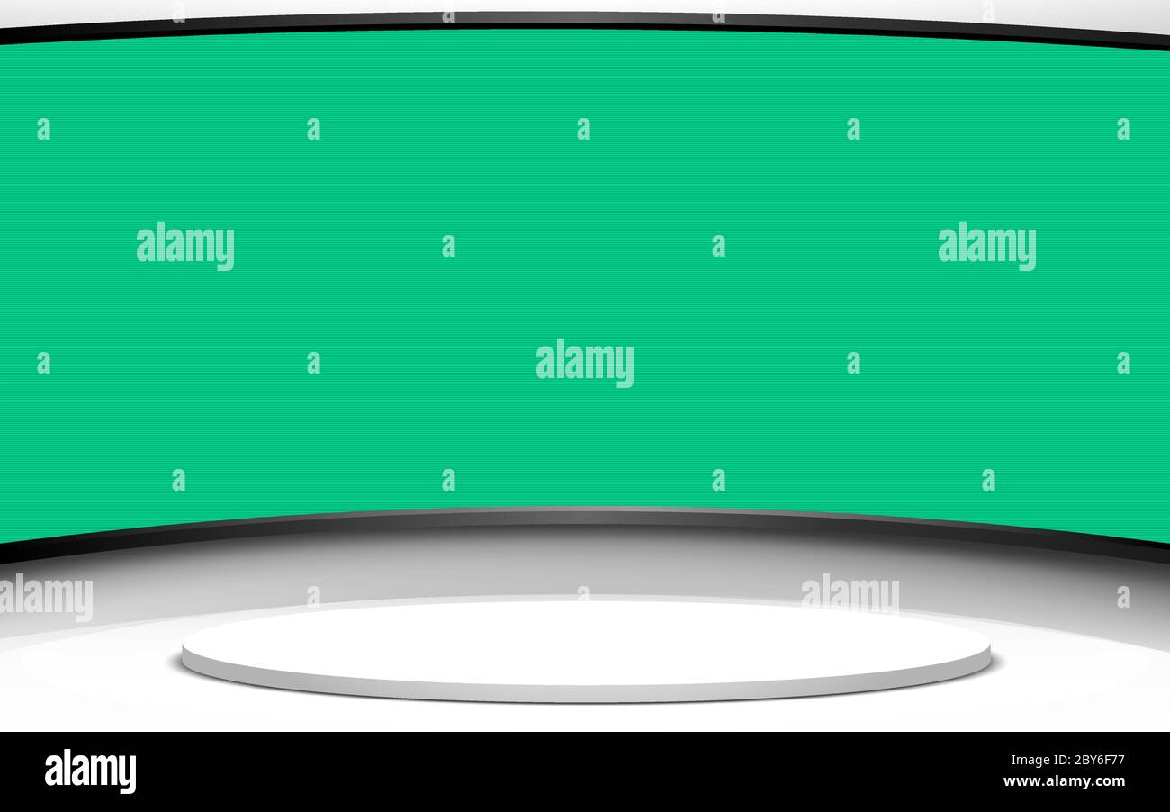 Empty tv studio green screen Banque d'images vectorielles - Alamy