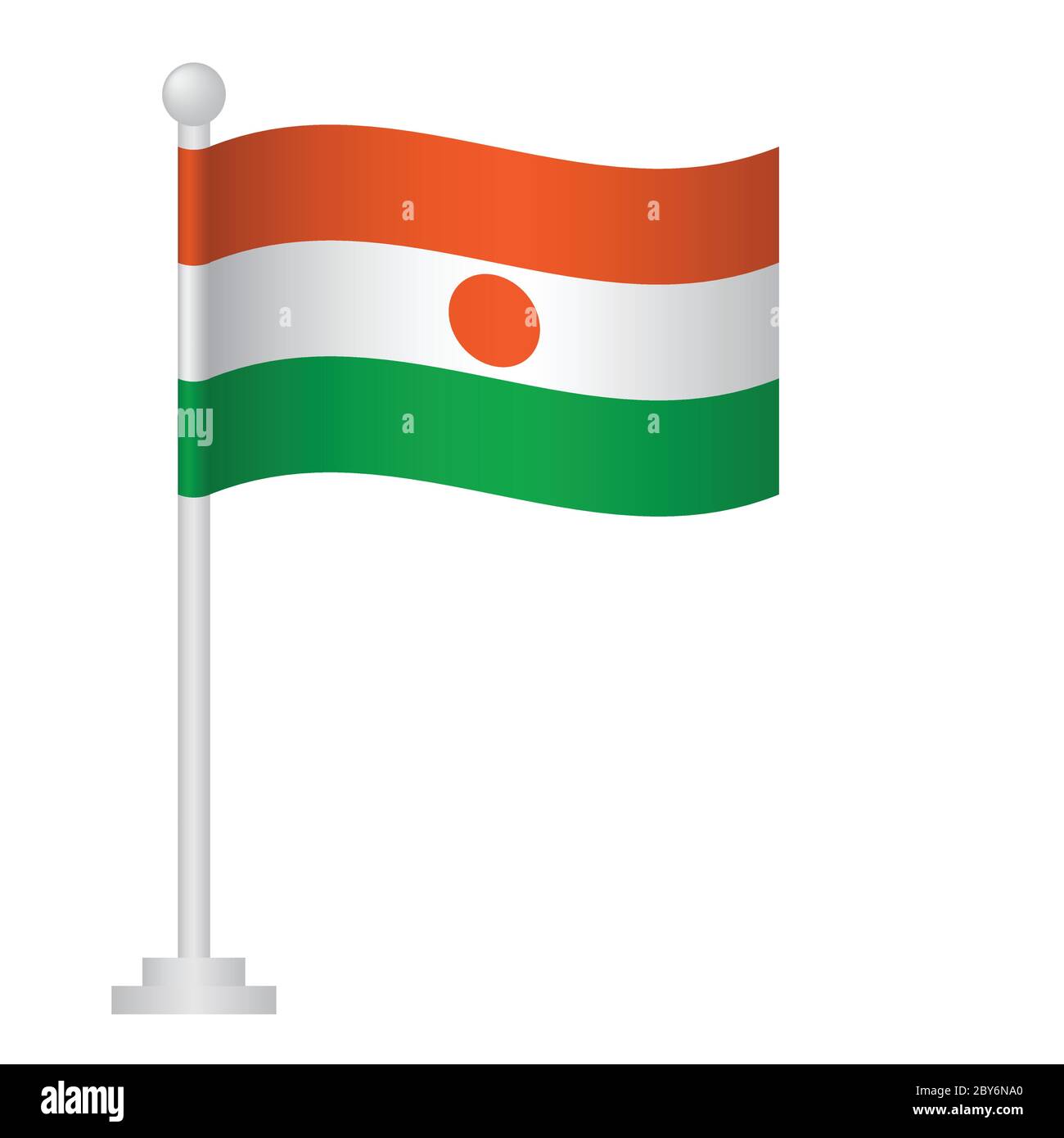 Drapeau du Niger. Drapeau national du Niger sur le vecteur polaire ...