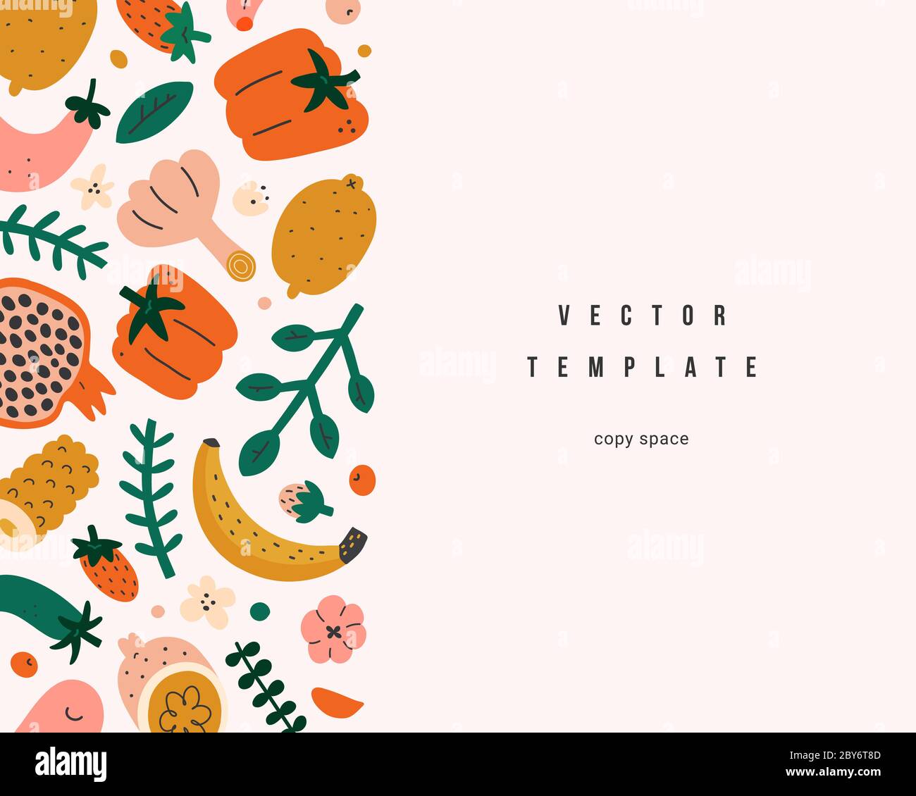 Fruits and vegetables frame copy Banque d'images vectorielles - Alamy