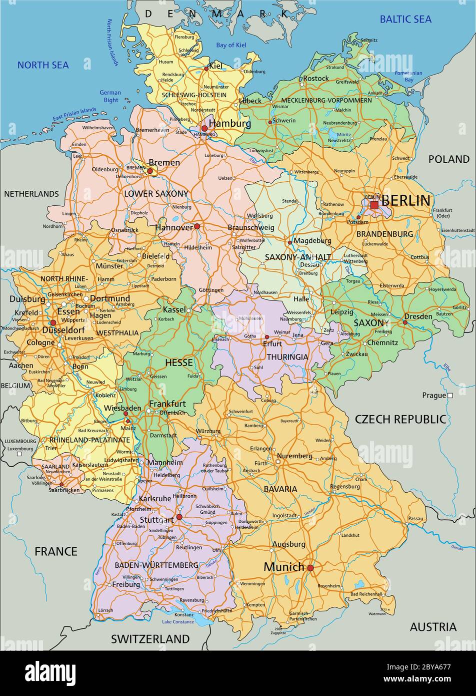 Political map of germany Banque de photographies et d’images à haute ...