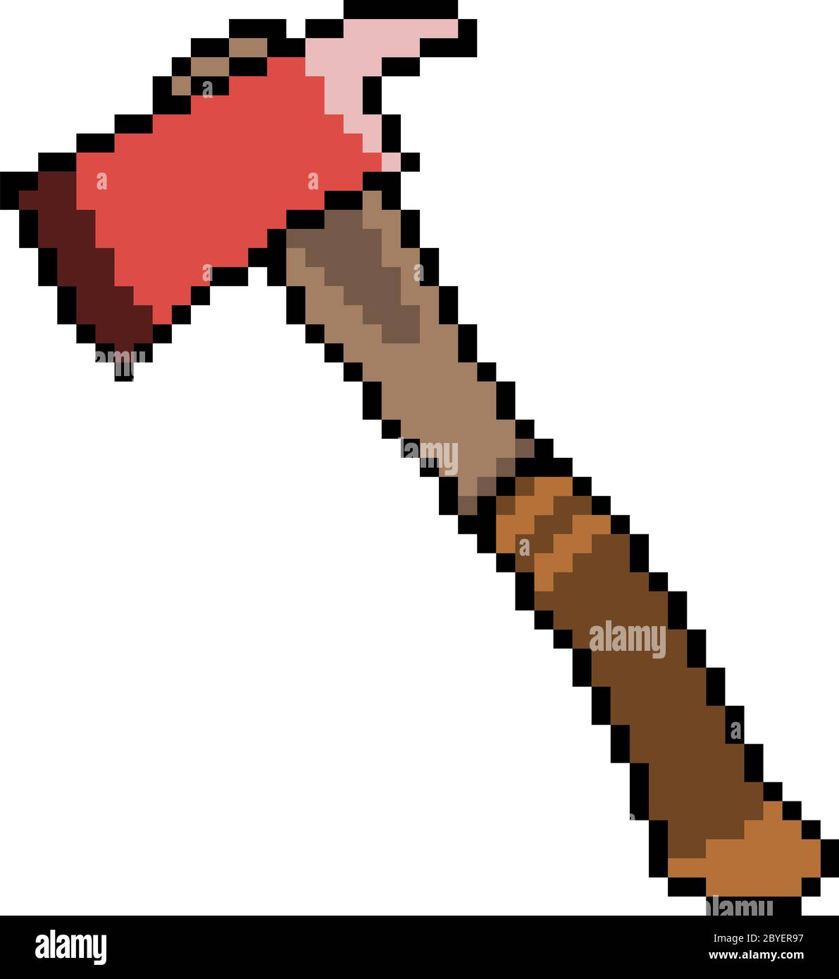 dessin animé isolé vector pixel art ax Image Vectorielle Stock - Alamy