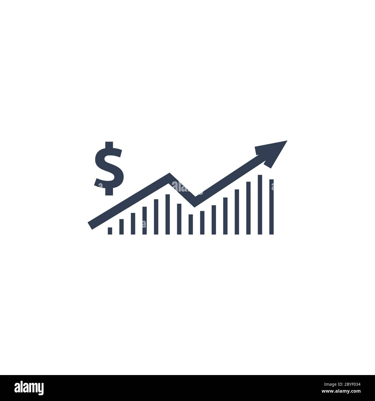 icône d'augmentation du taux en dollars. Symbole argent avec flèche qui ...