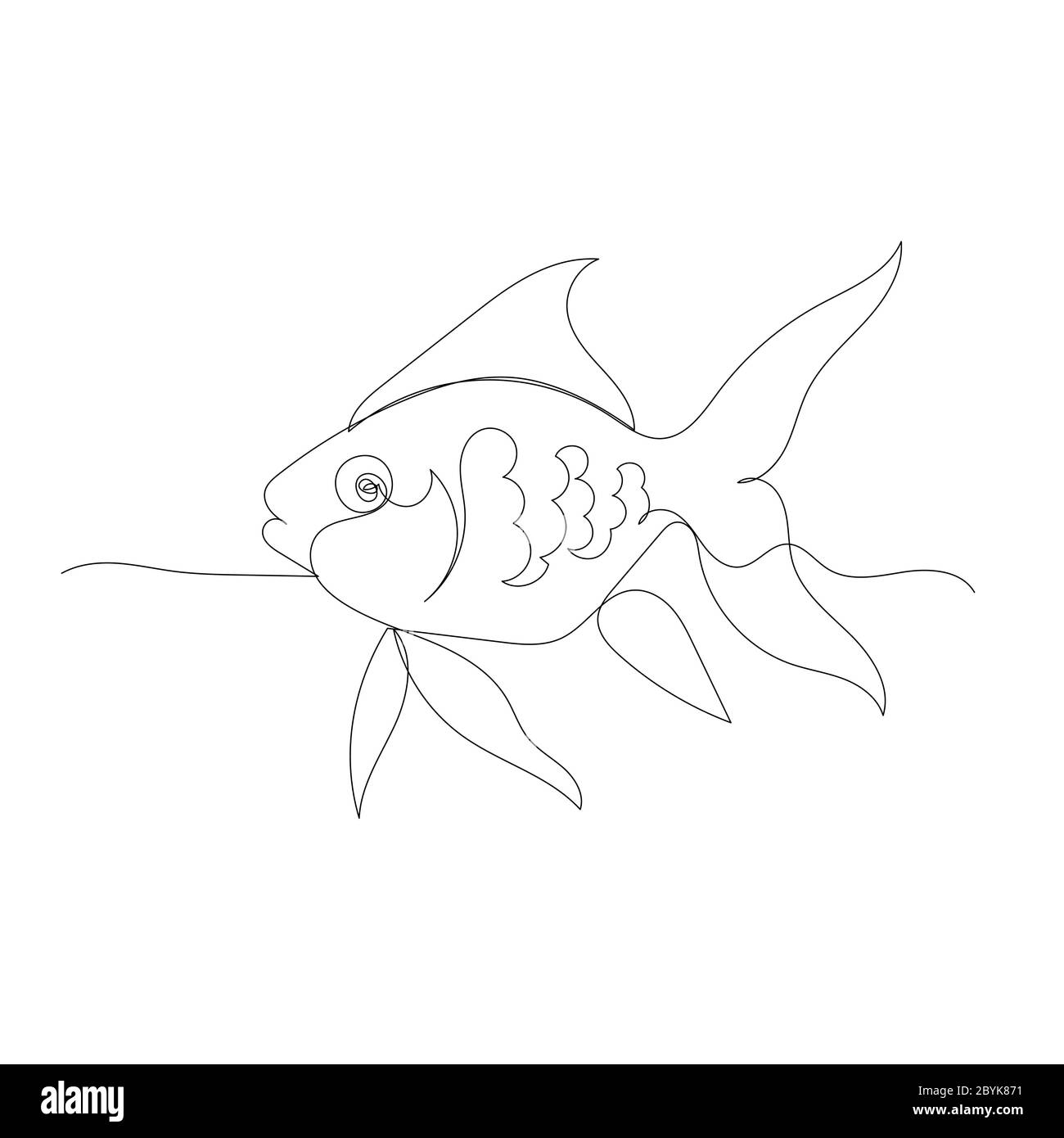 Dessin poisson en une ligne continue Banque de photographies et d ...